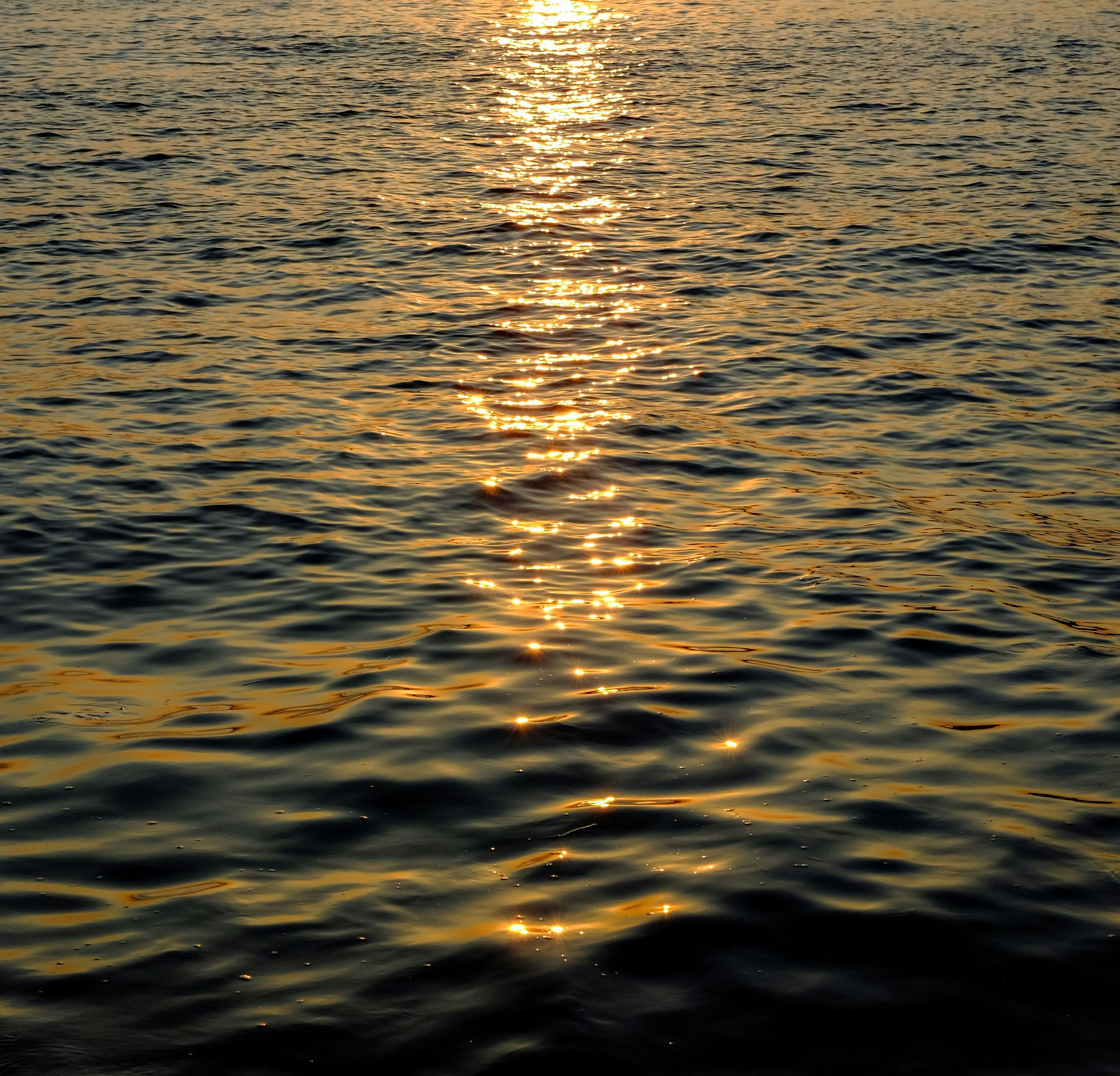 Golden Path: Sunlit Ripples Across Evening Sea