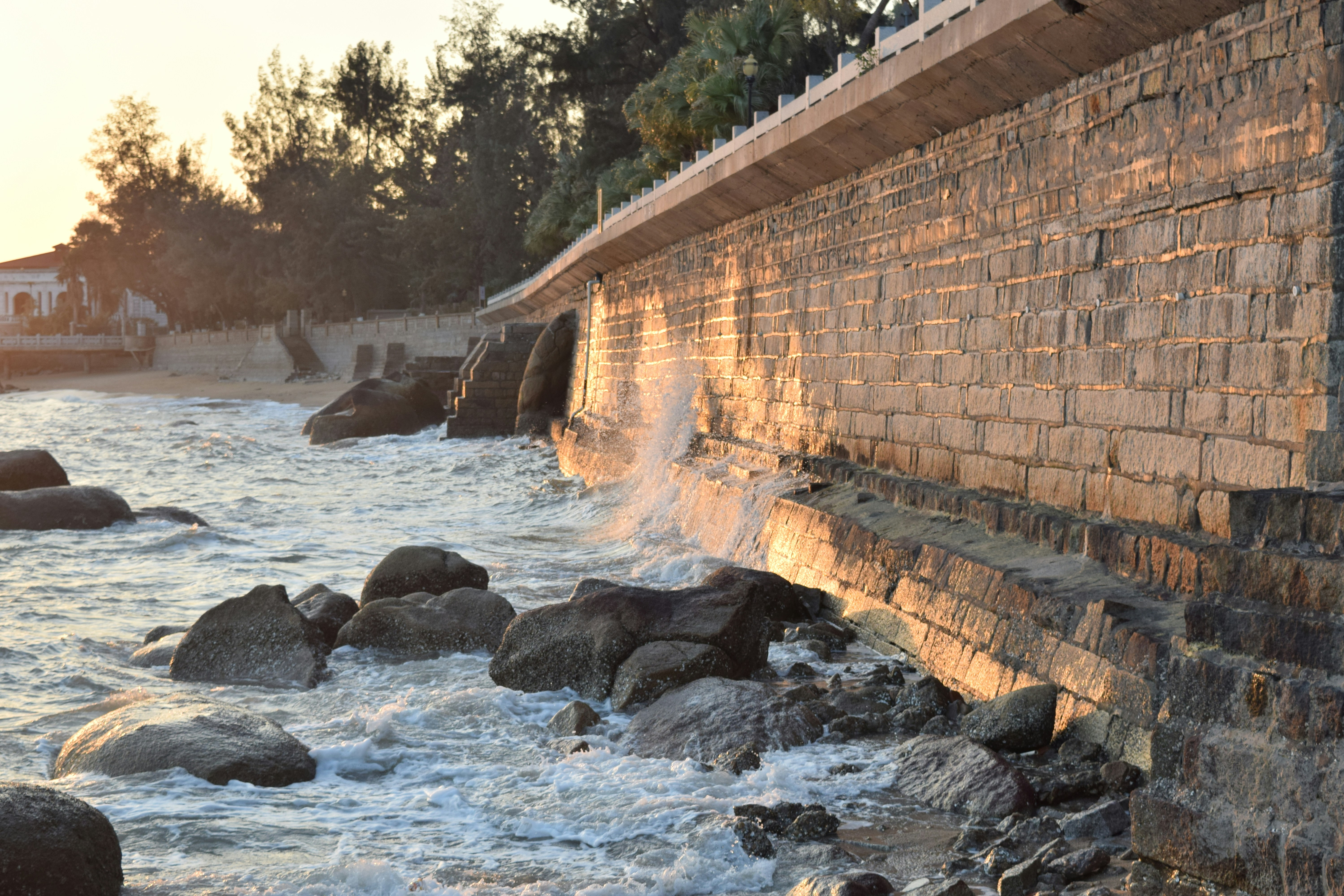 Golden Hour Along the Stony Breakwater