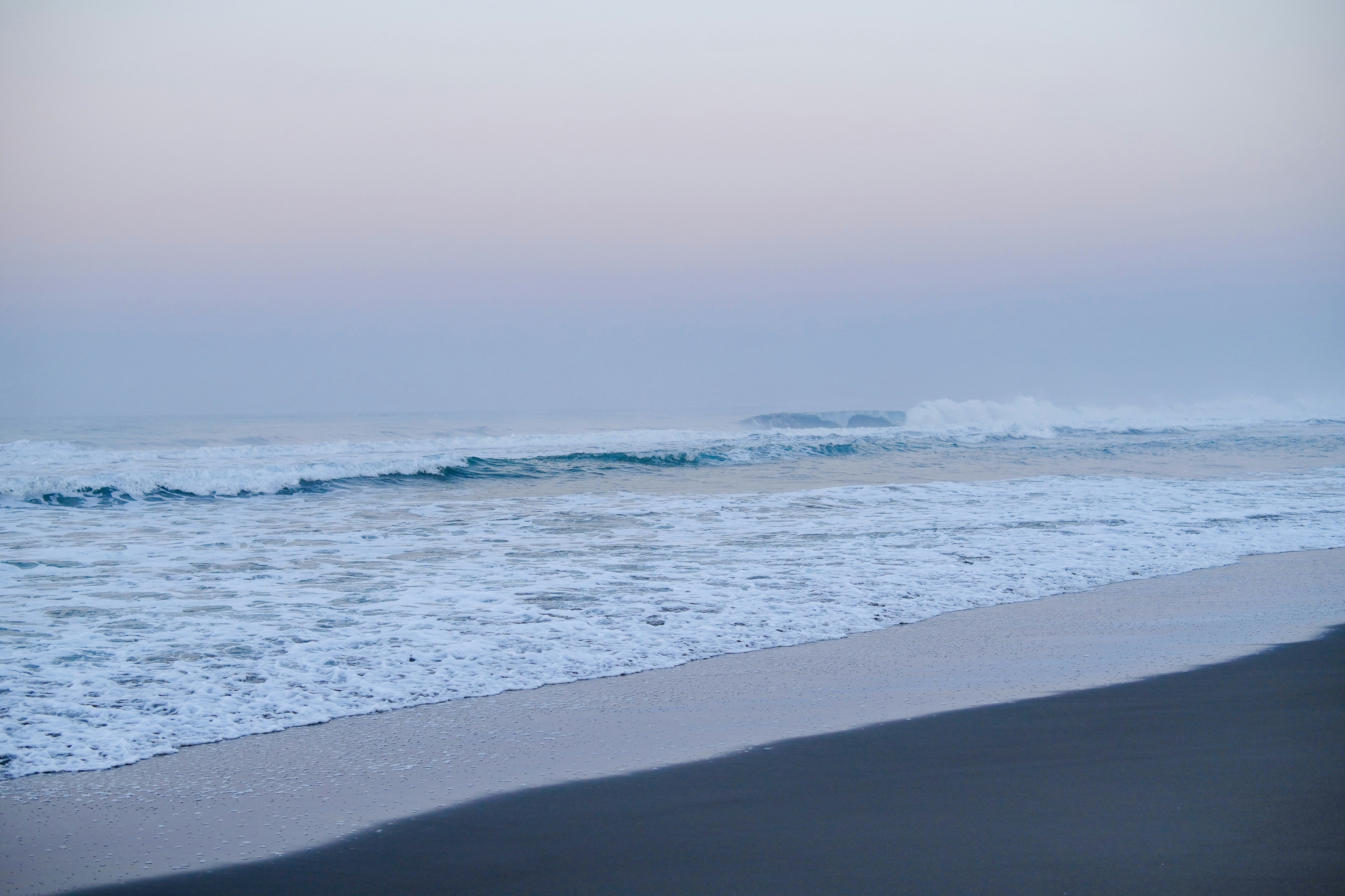 Horizon Kiss of Dusk over Quiet Sea