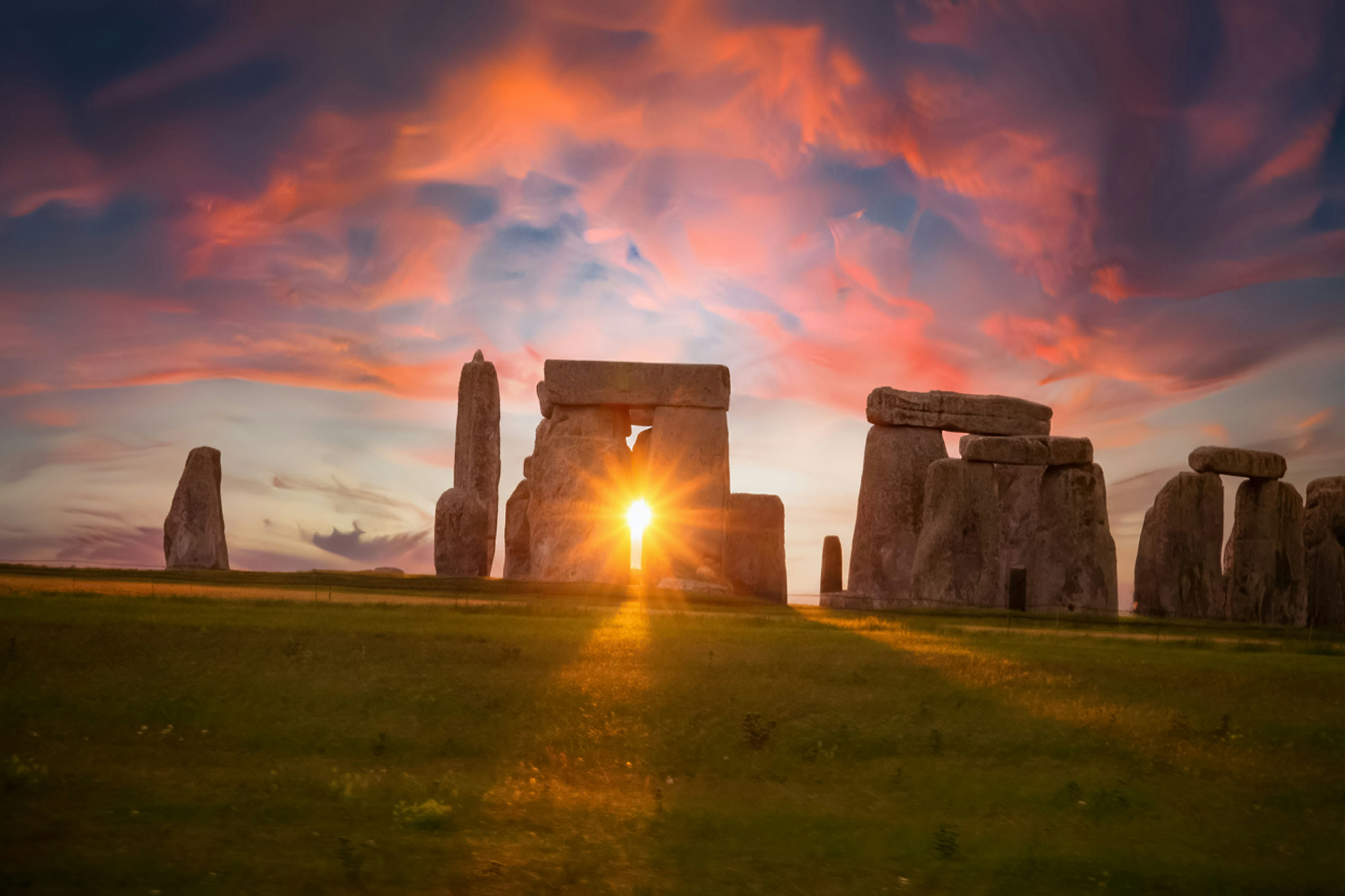 Sunburst Through Stonehenge: Dawn over the Monoliths