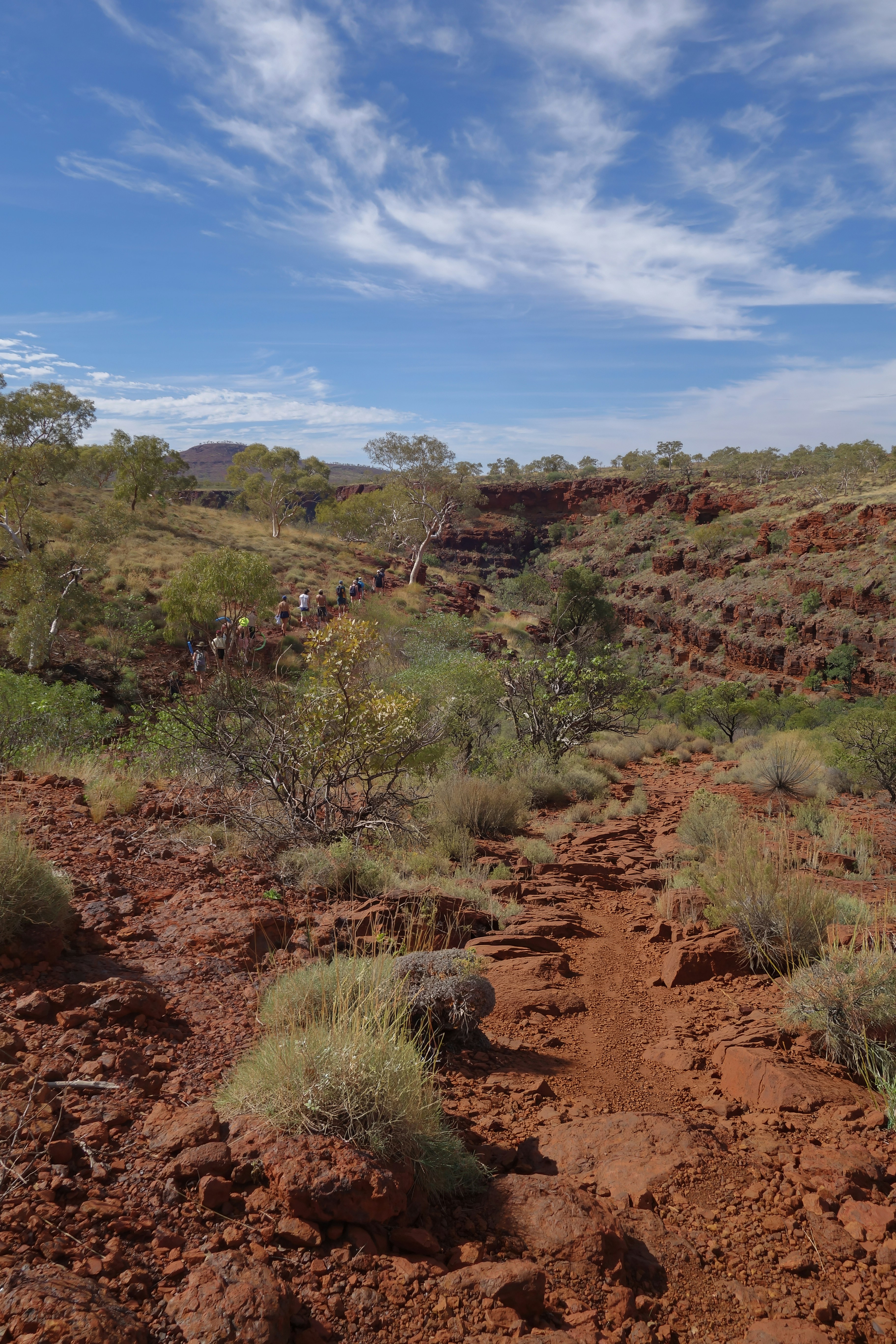 Rugged Red Canyon Path Under a Wide Australian Sky