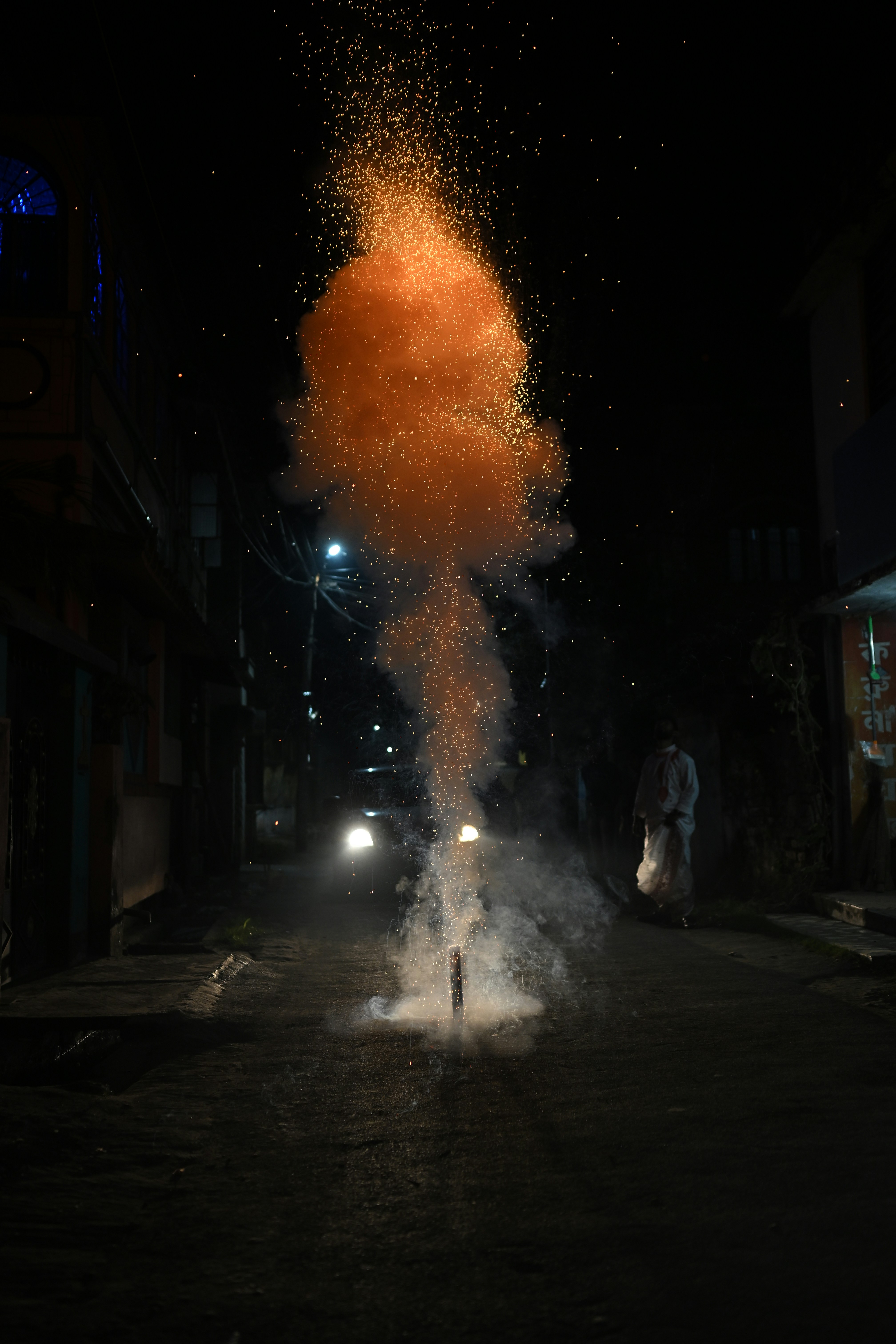 Night Street Firework Bloom