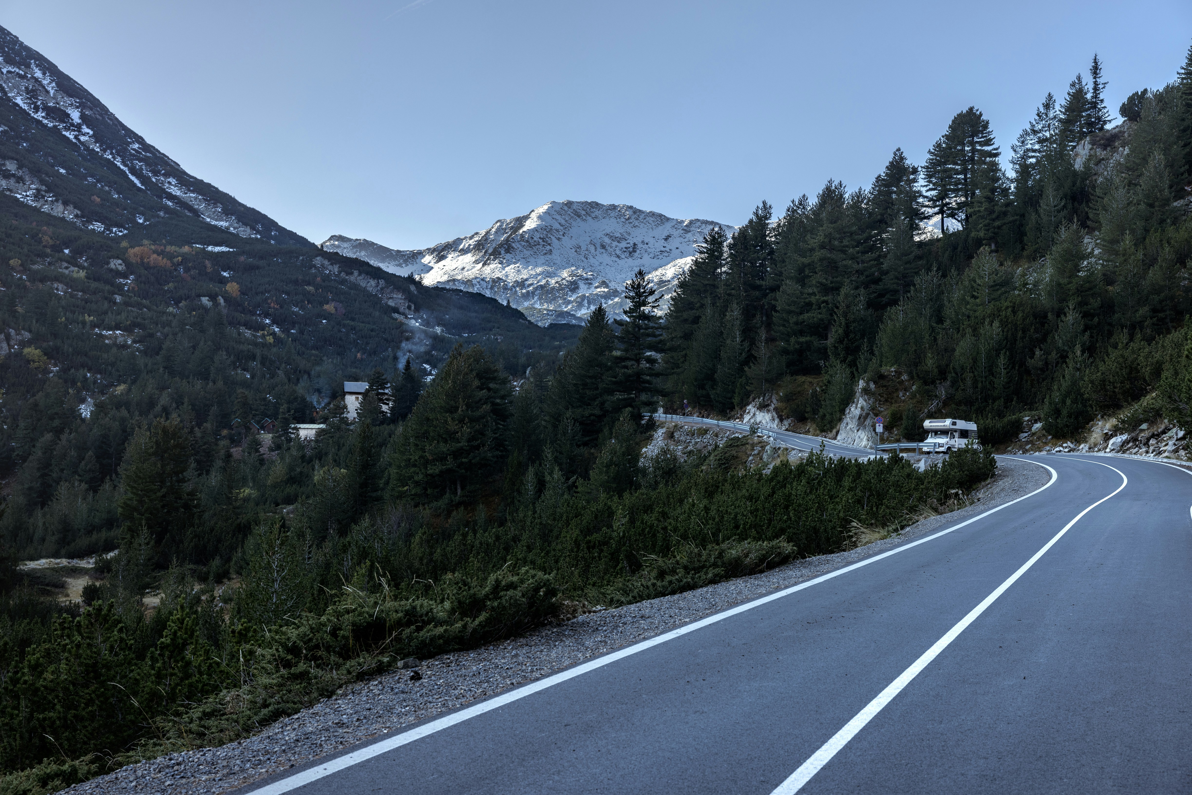 Mountain Pass on a Winding Road