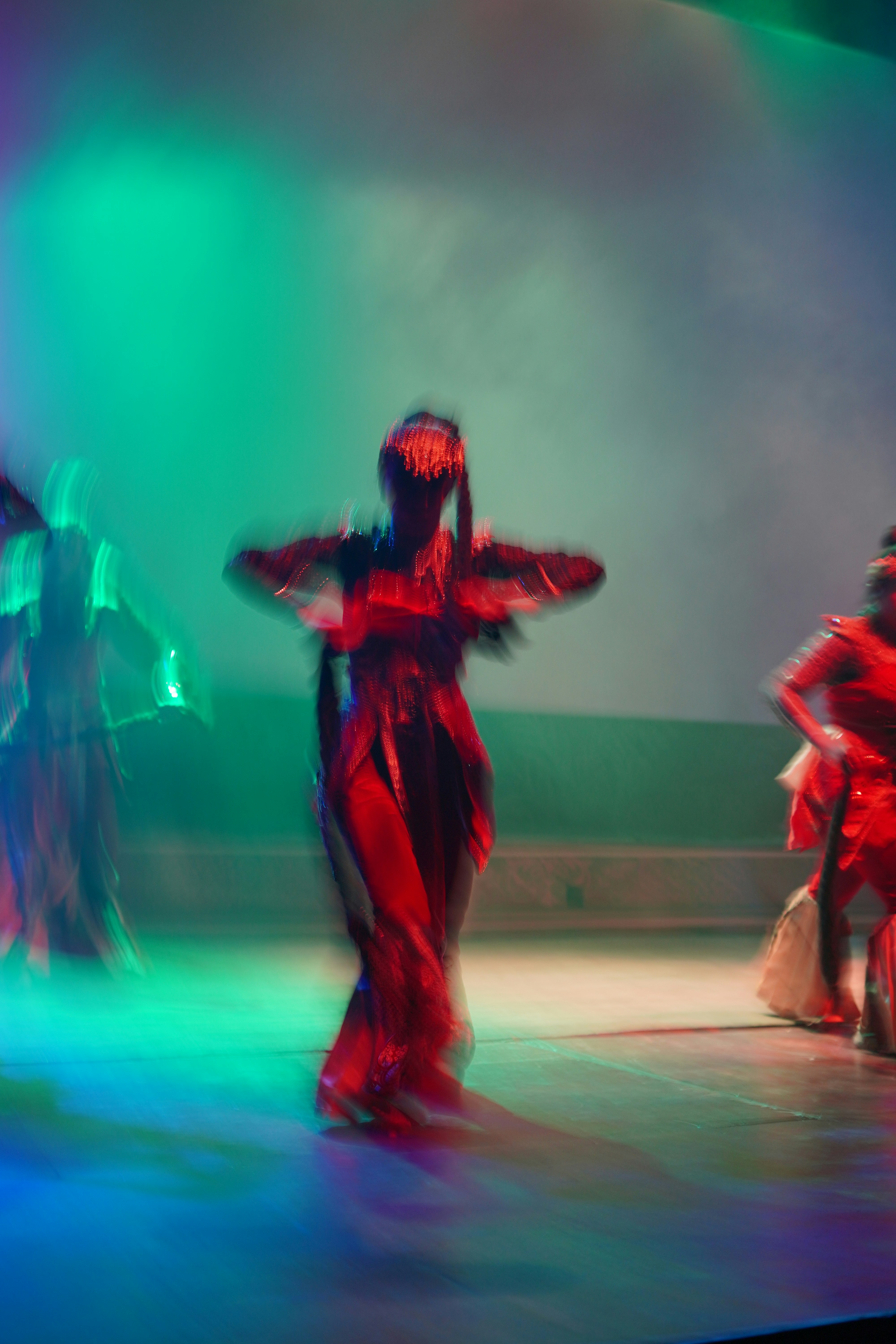 Glowing Silhouette in a Carnival of Hues