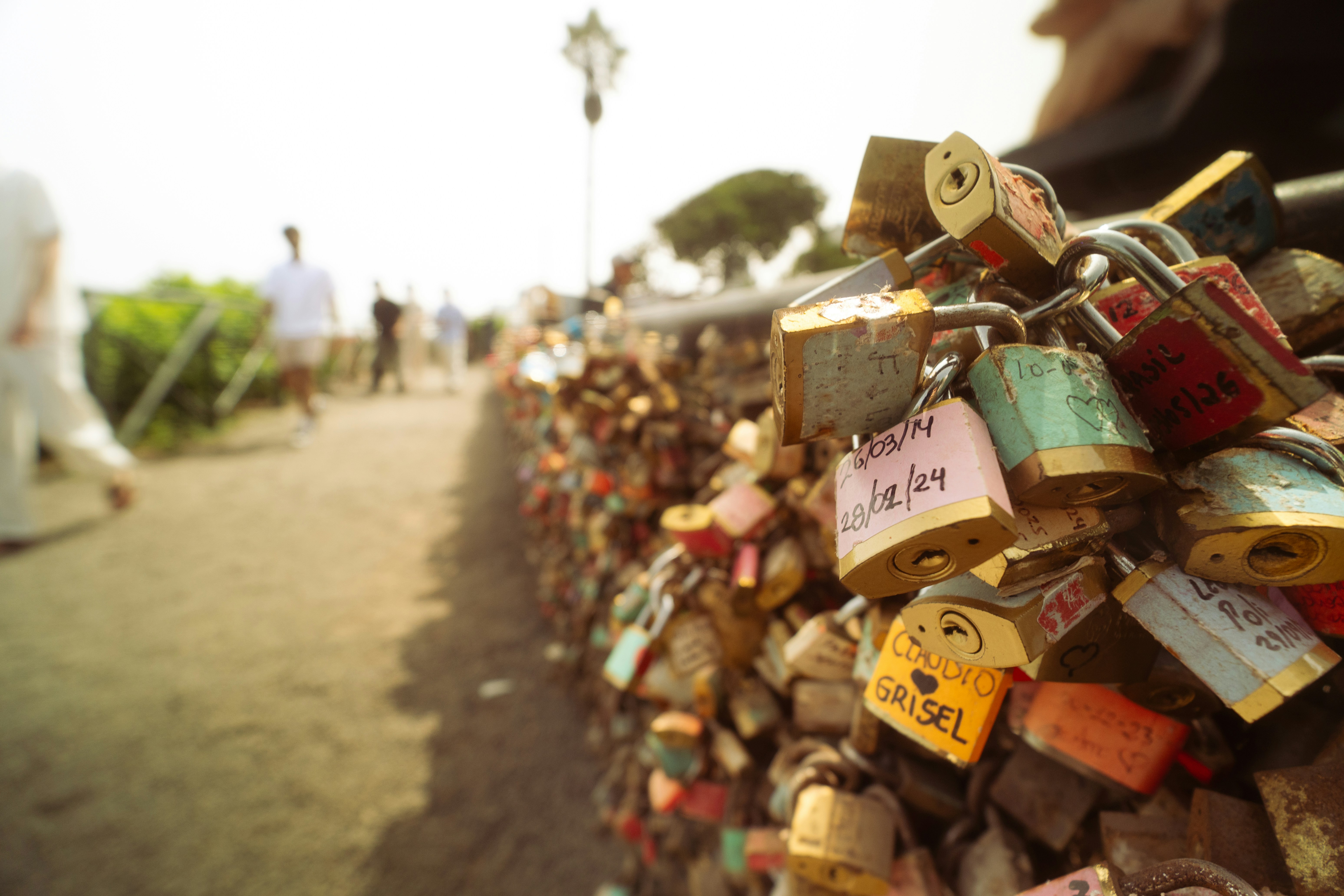 Locks of Memory: A Close-Up of Hope on a Sea of Bridges