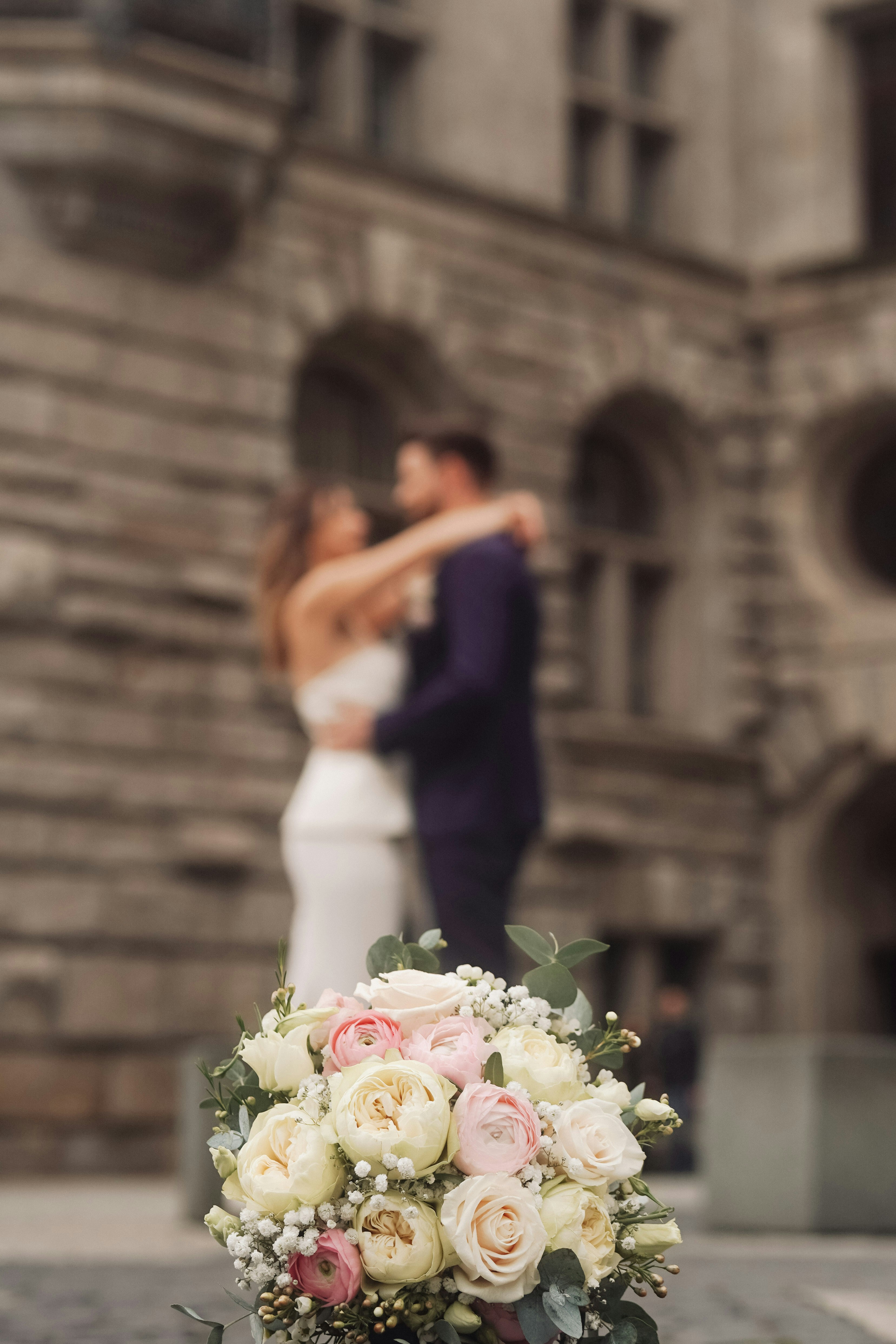 Blushing Bouquet at the Threshold of a Moment