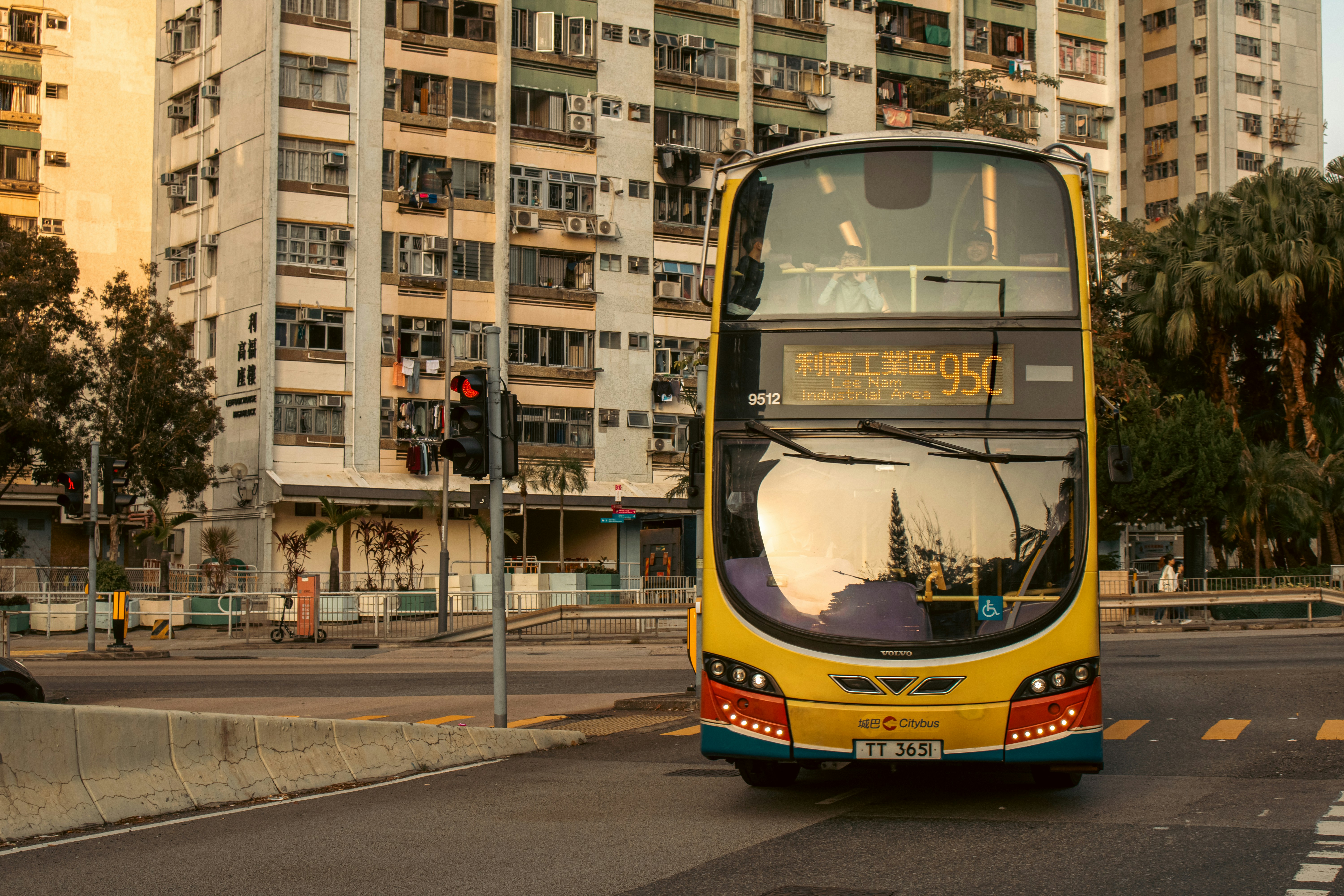 City Bus Blazing Through the Crossroads