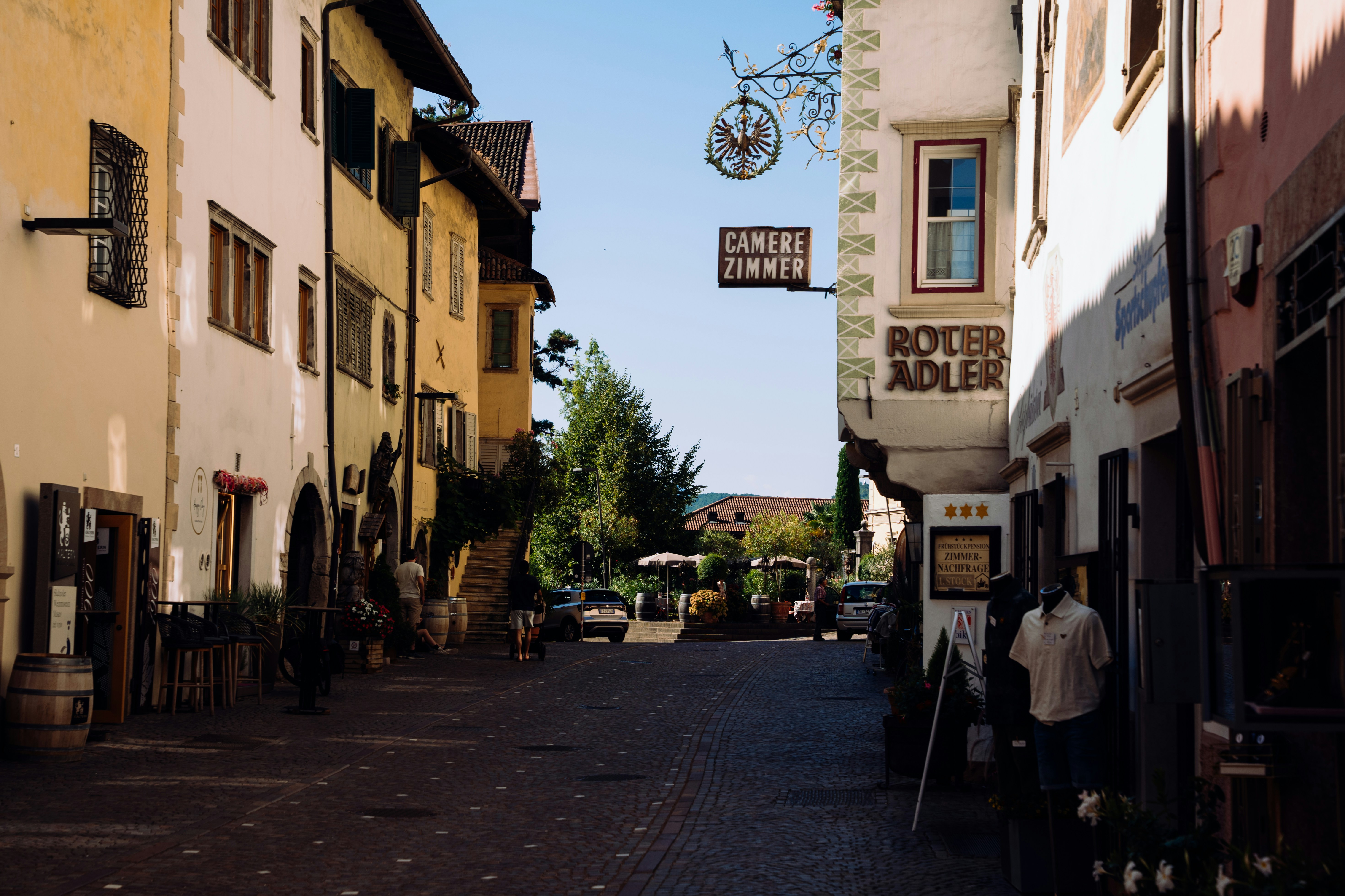 Quiet European Street Aglow with Classic Signage