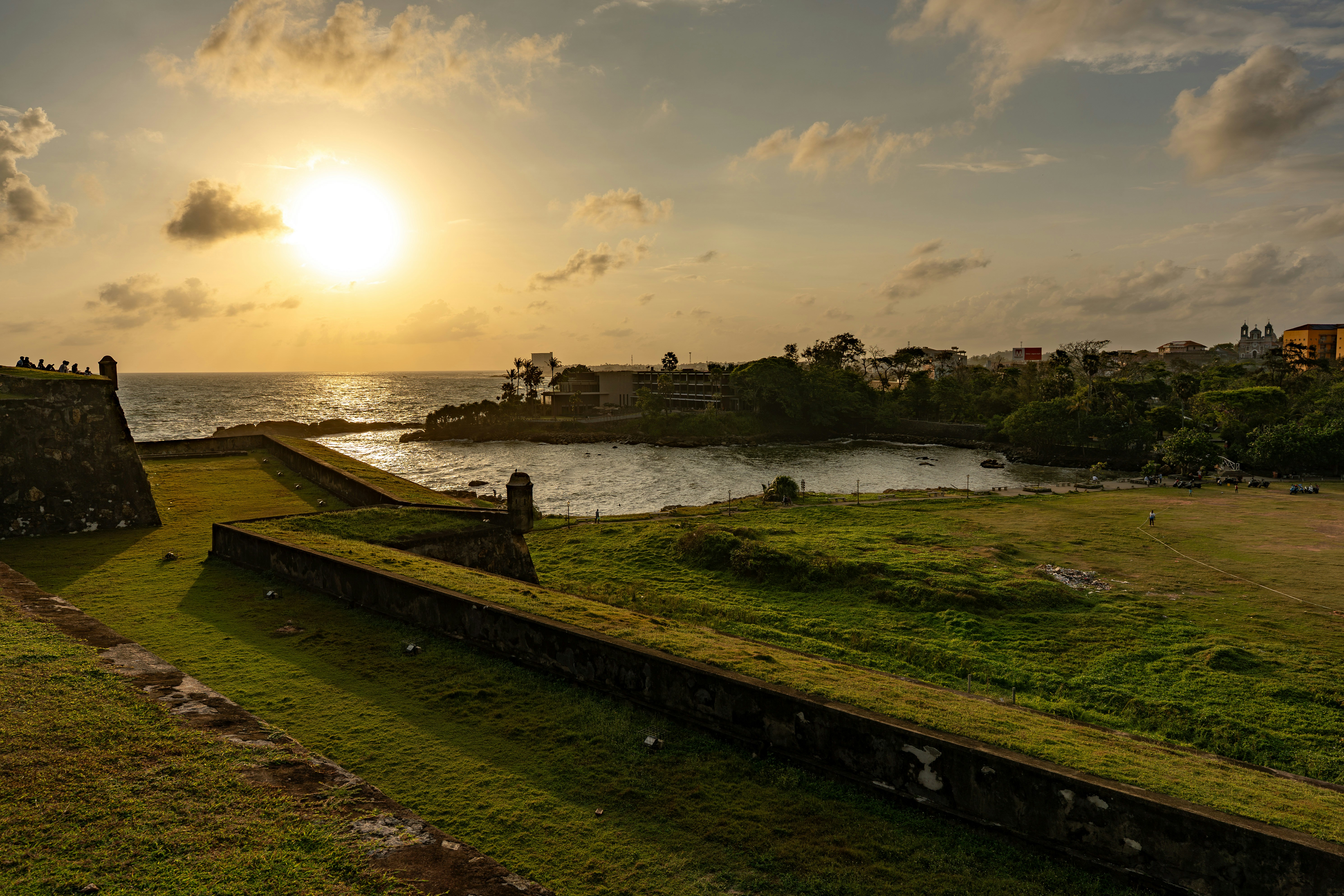Sunlit Citadel Overlooking a Quiet Sea