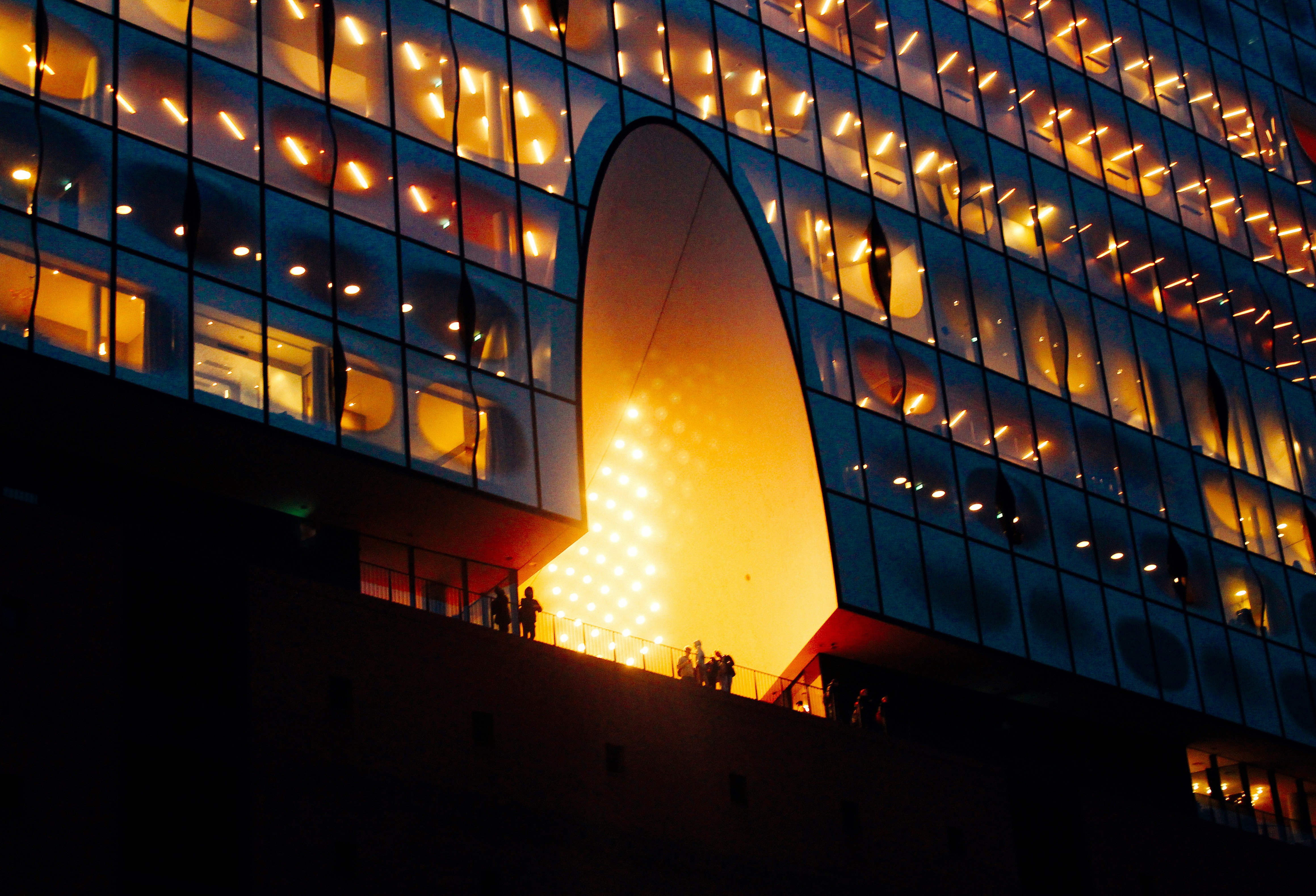 Fiery Archway: Light Through the Urban Spine