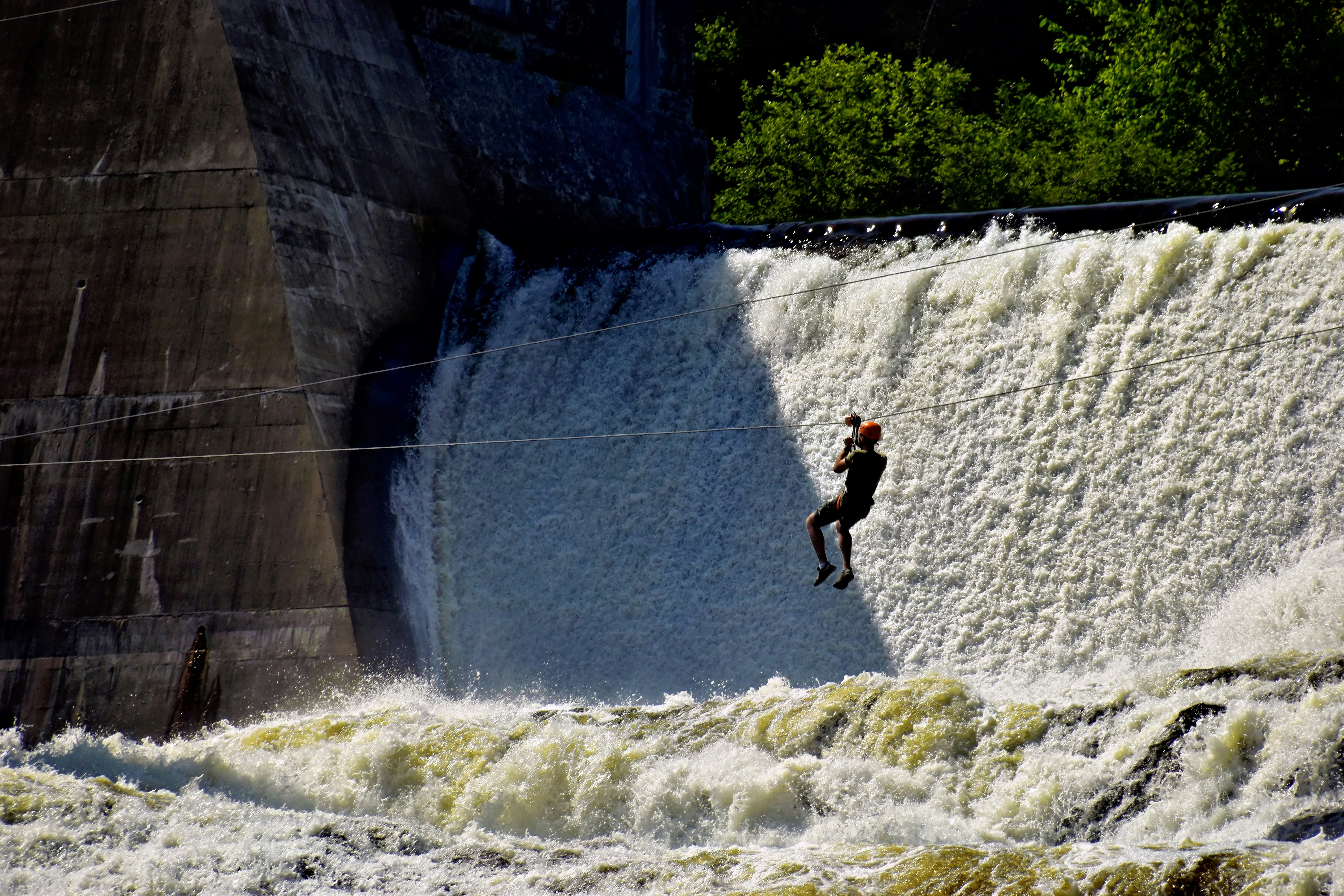 Rider in a Fading Curtain: A Waterfall Ride