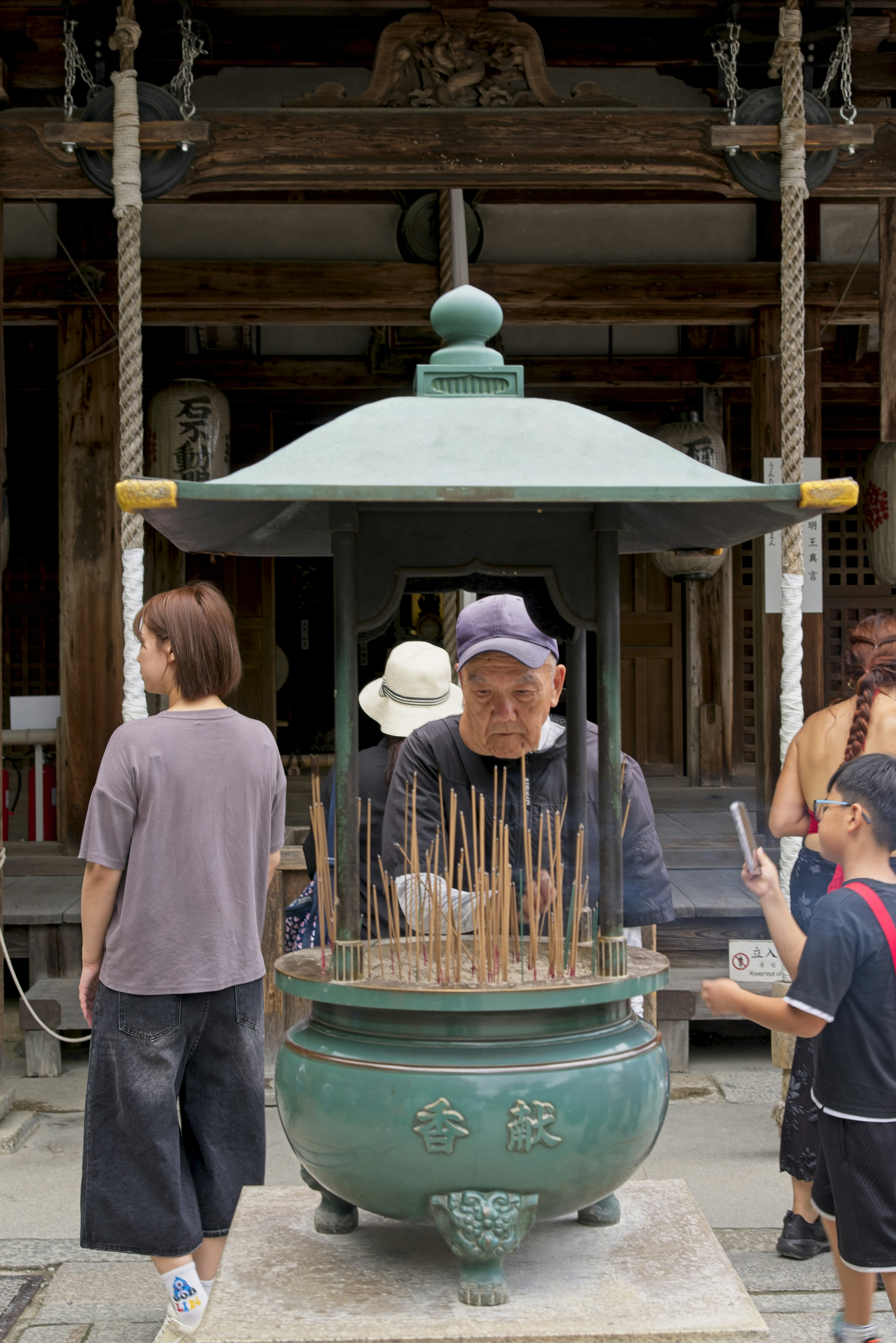Incense and Quiet Watch: A Shrine Courtyard Moment