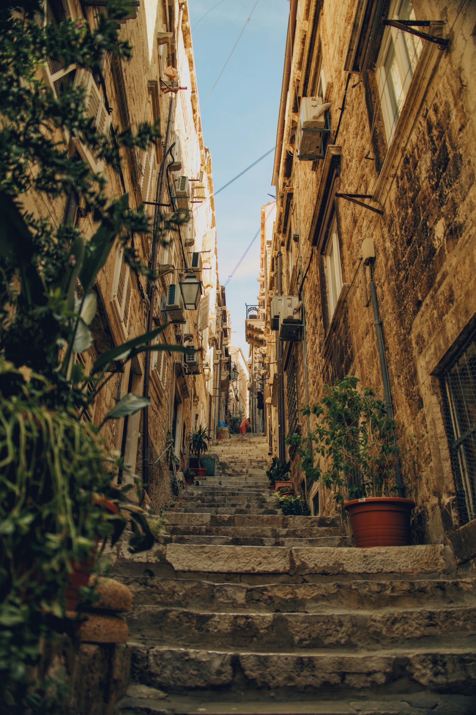 Azure Sky Paused Above Ancient Steps