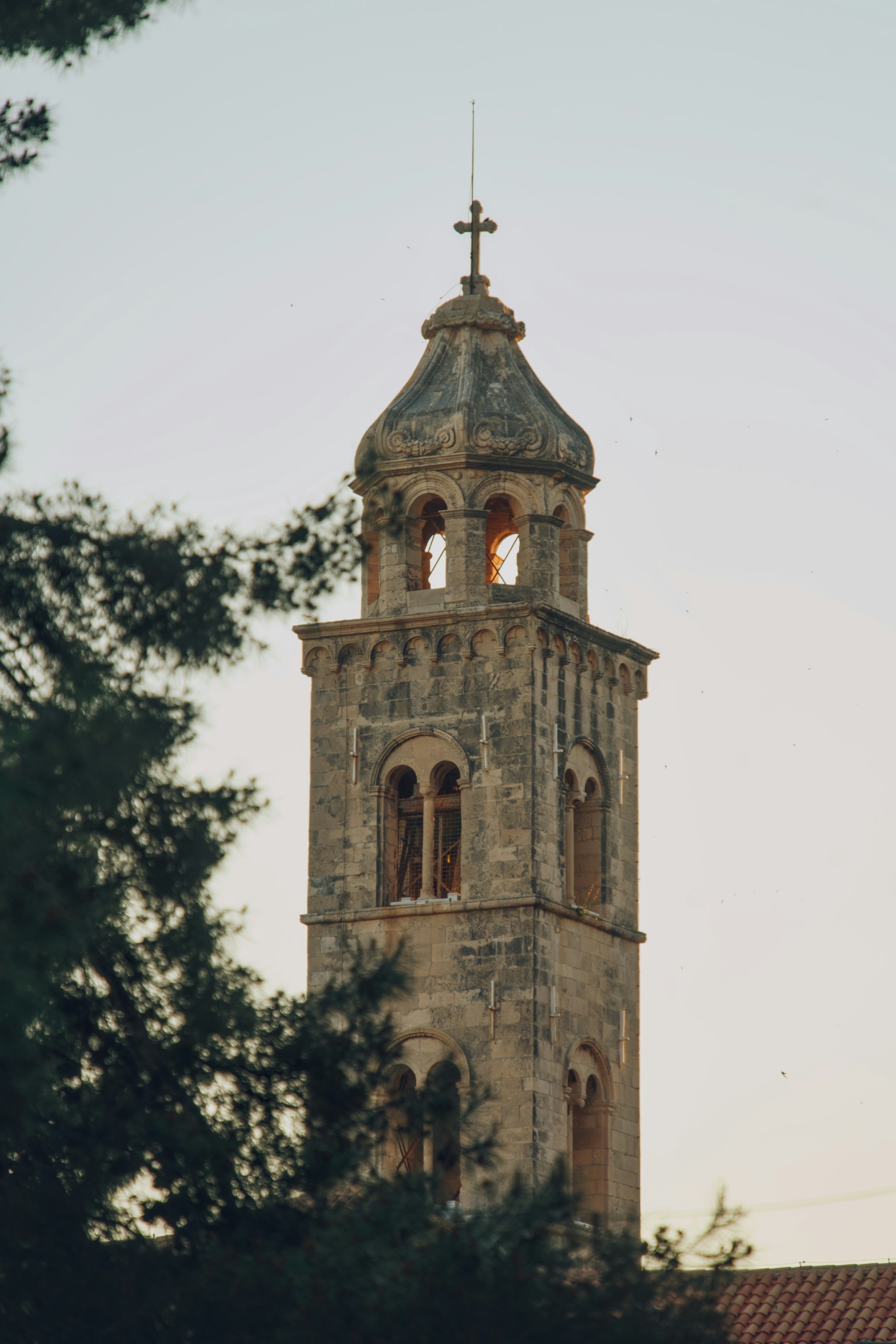 Stone Bell Tower Reaching Toward the Sky