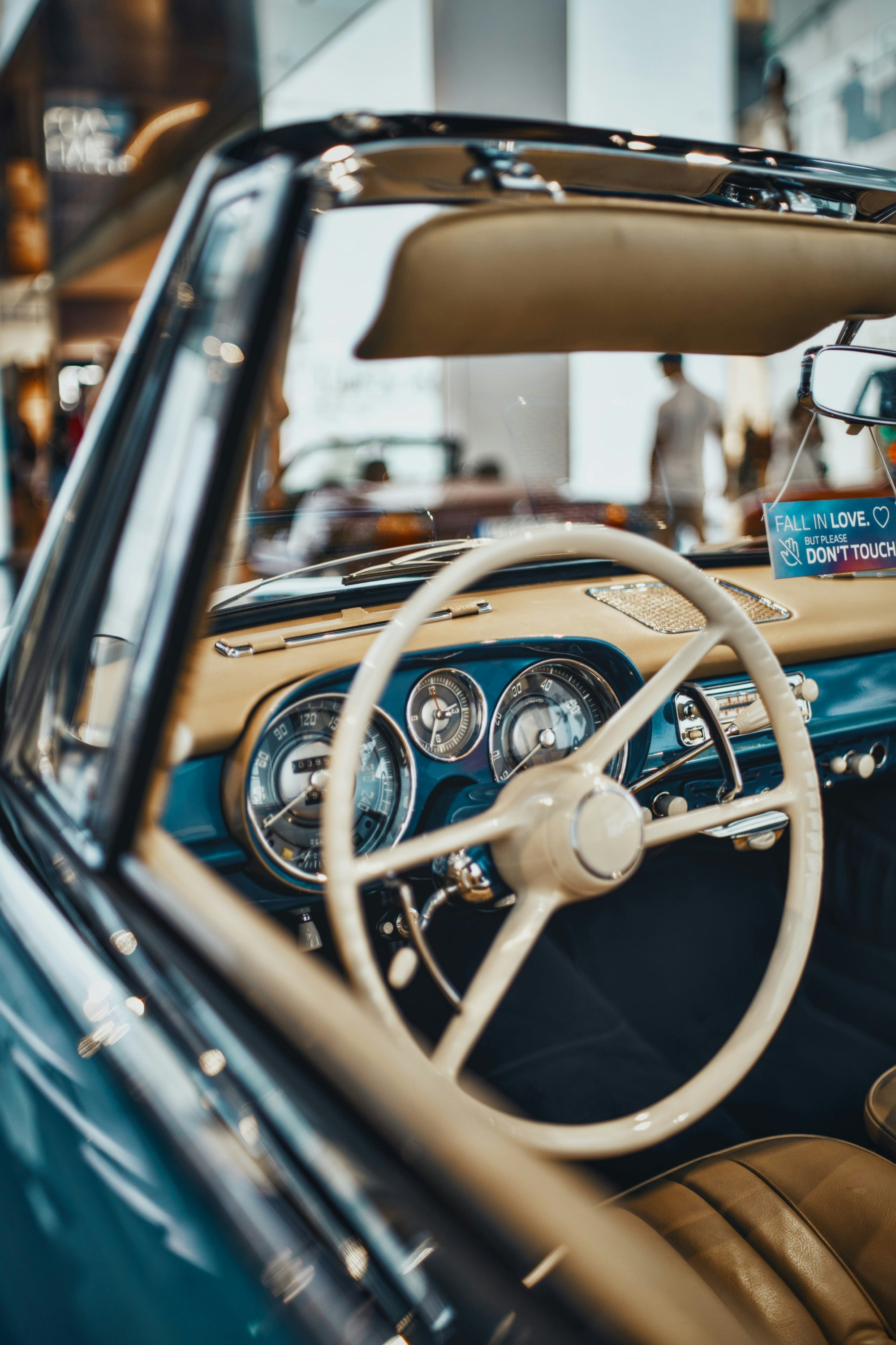 Vintage Cockpit, Modern Glow: A Classic Car's Interior in Focus