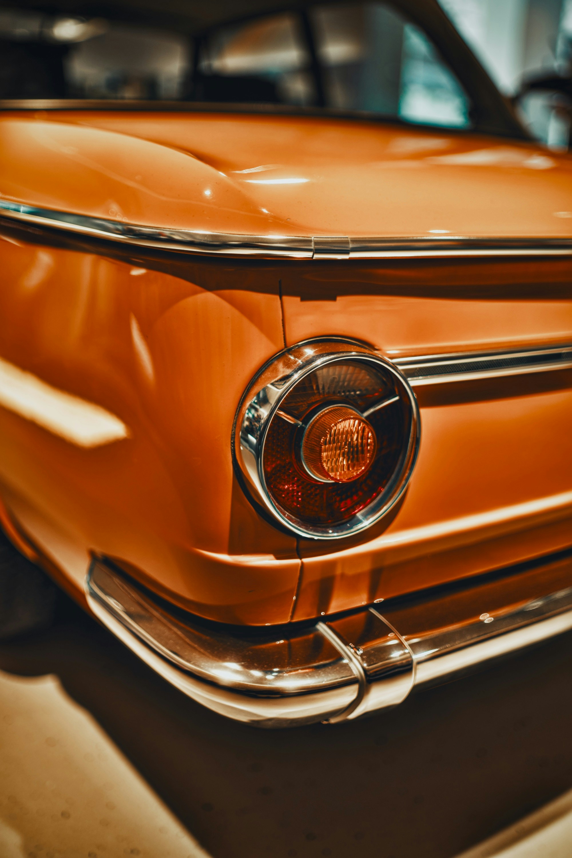 Orange Classics: The Tailfin Glow of a Retro Chevy