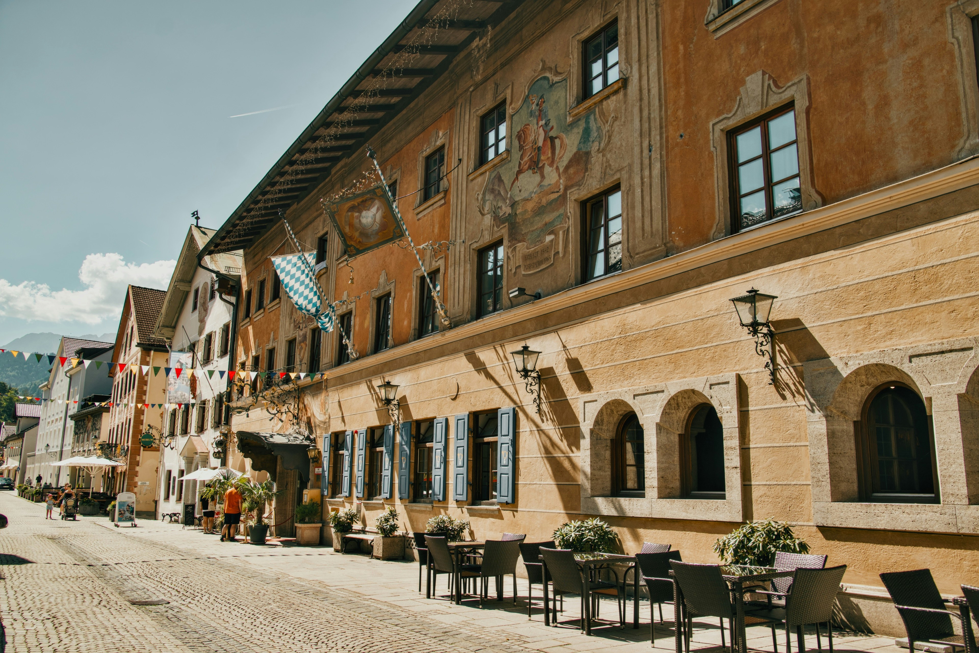 Sunlit Calle of the Alpine Village