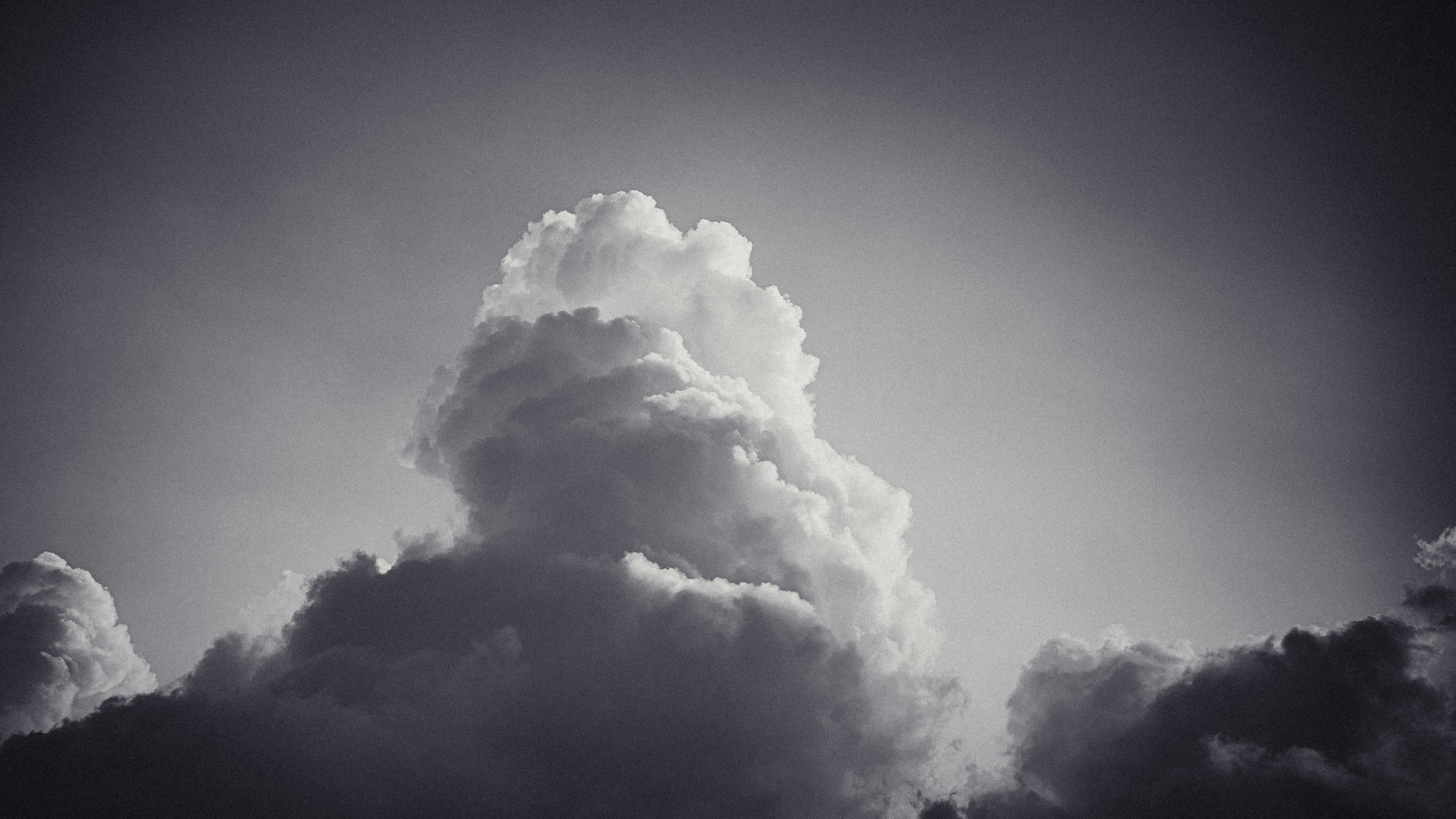 Cloud Monument: A Towering Cloud Crown in Monochrome Silence
