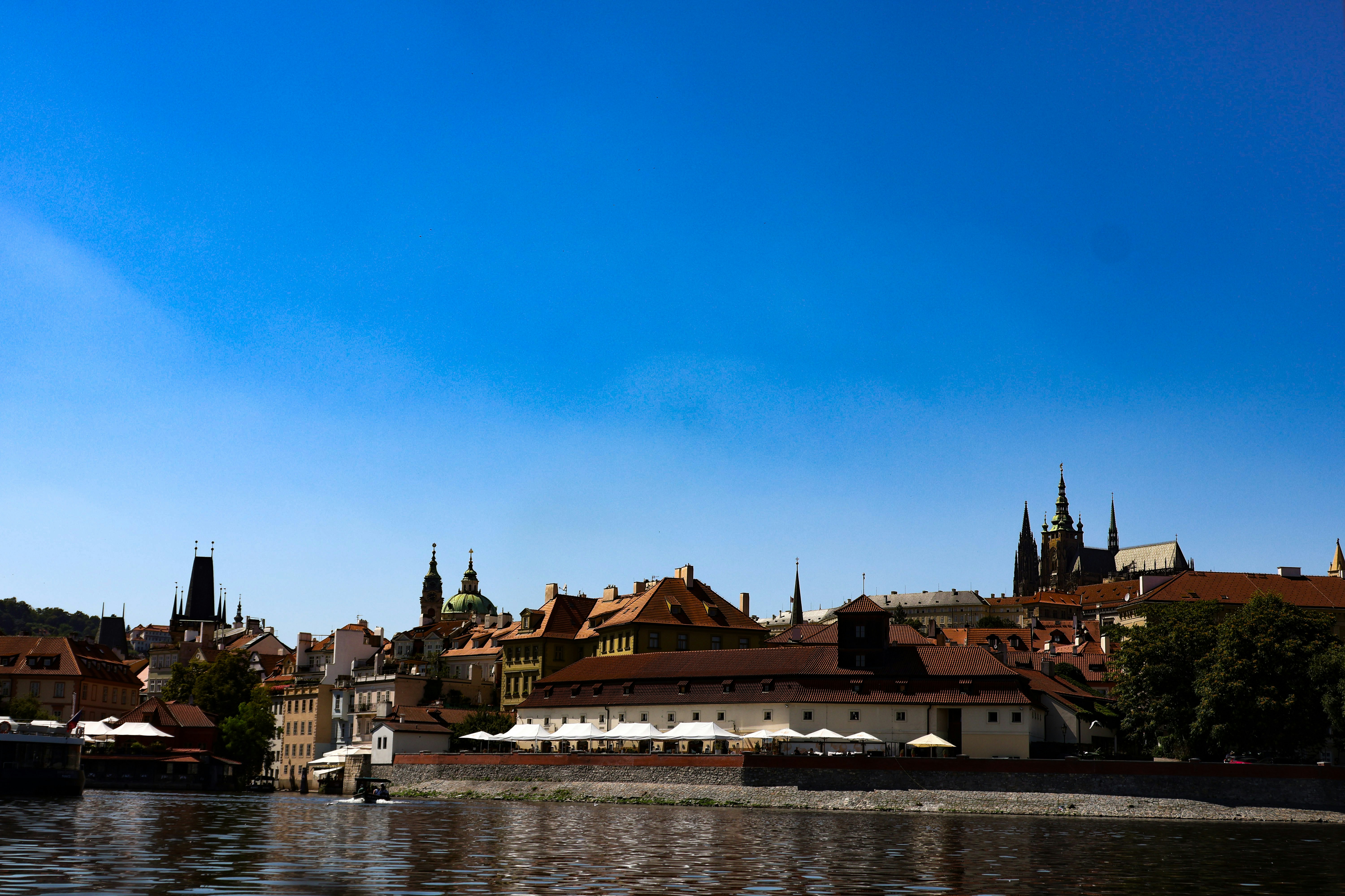 Riverside Prague: Historic skyline along the Vltava
