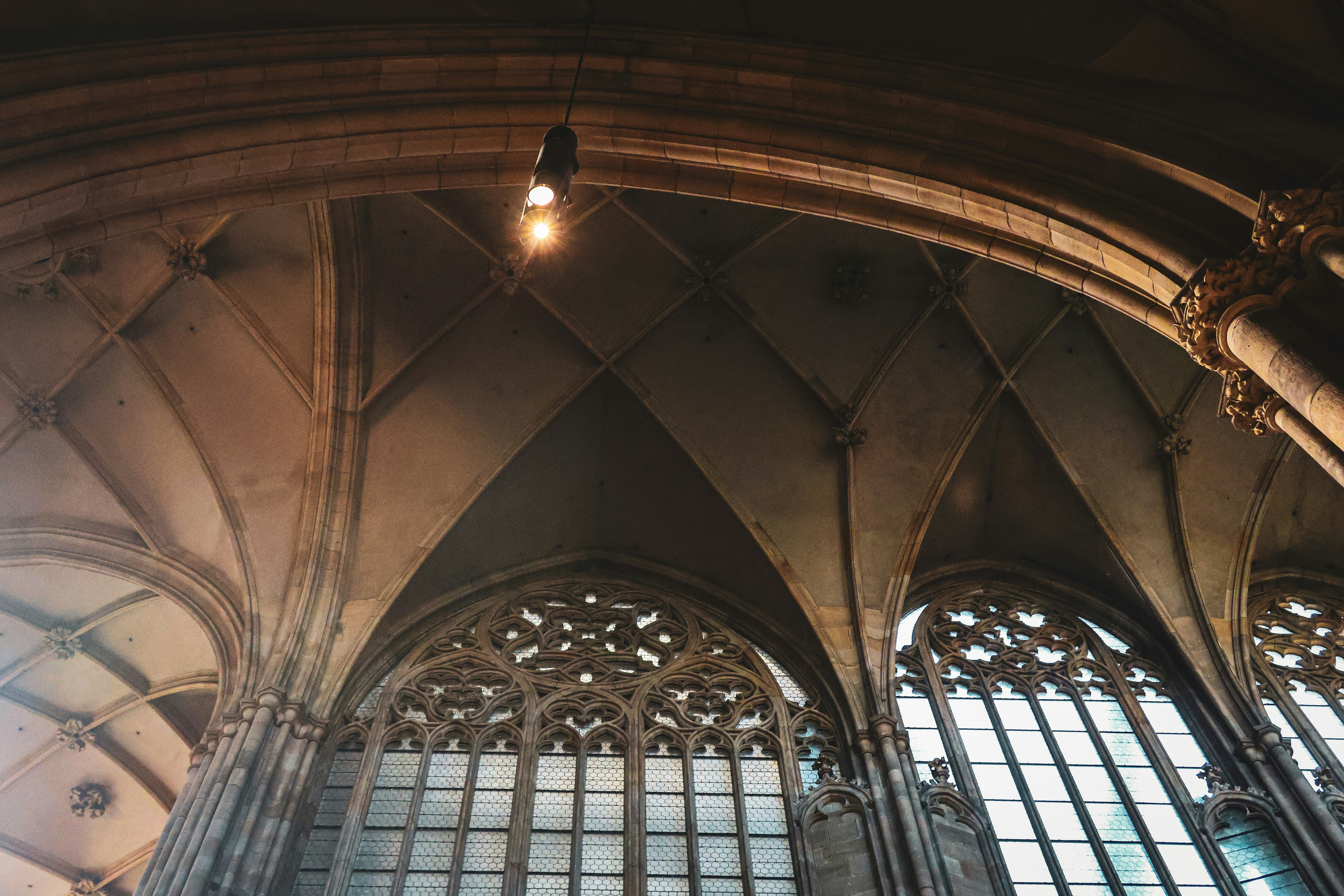 Light in the Arch: A Moment Beneath Gothic Vaults