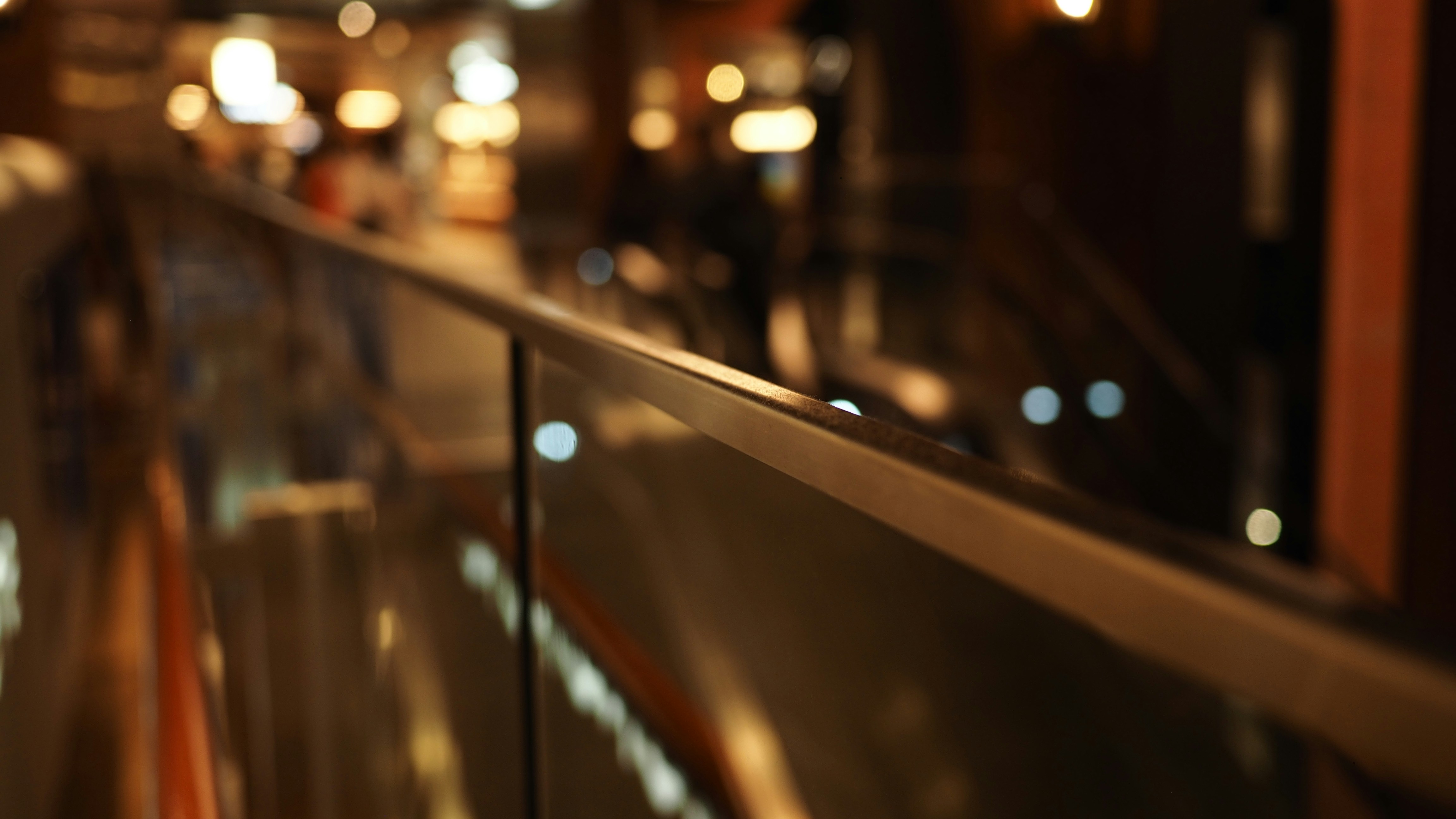 Blurred Balcony Rail in a Cozy Urban Interior