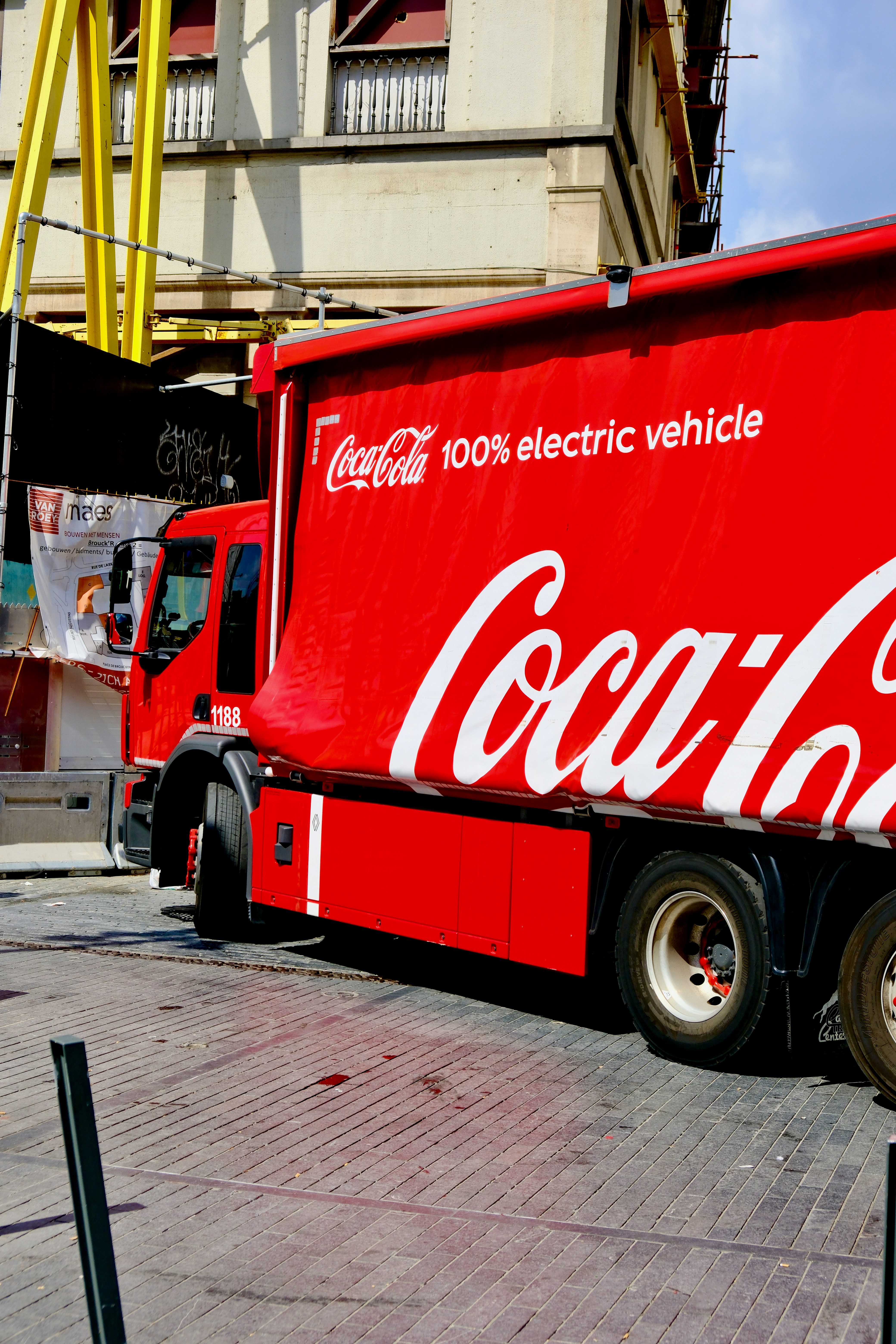 Red Coca-Cola Truck Dominates an Urban Backlot
