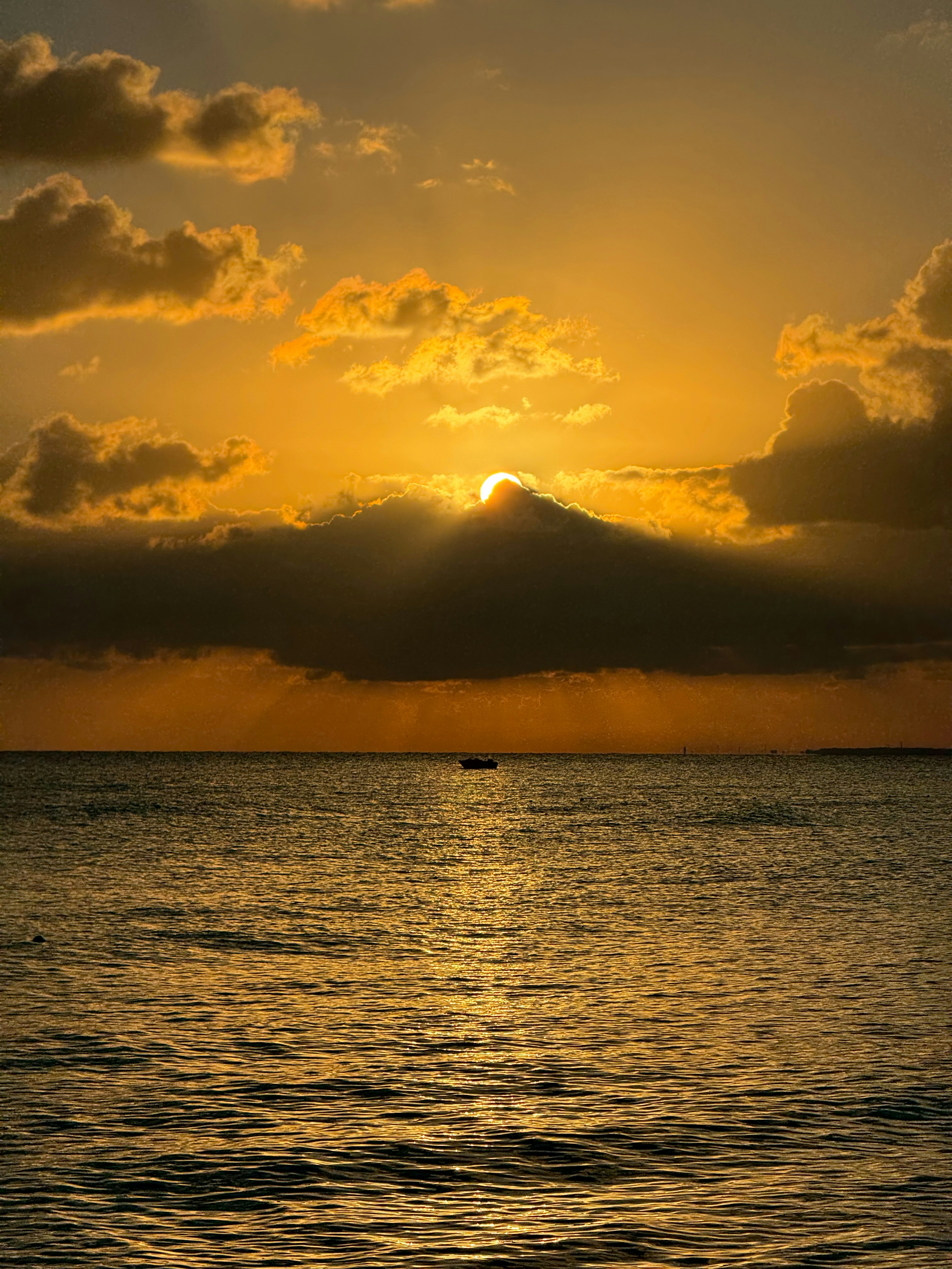 Sunset Crown: The Horizon Silhouette Over Tranquil Seas