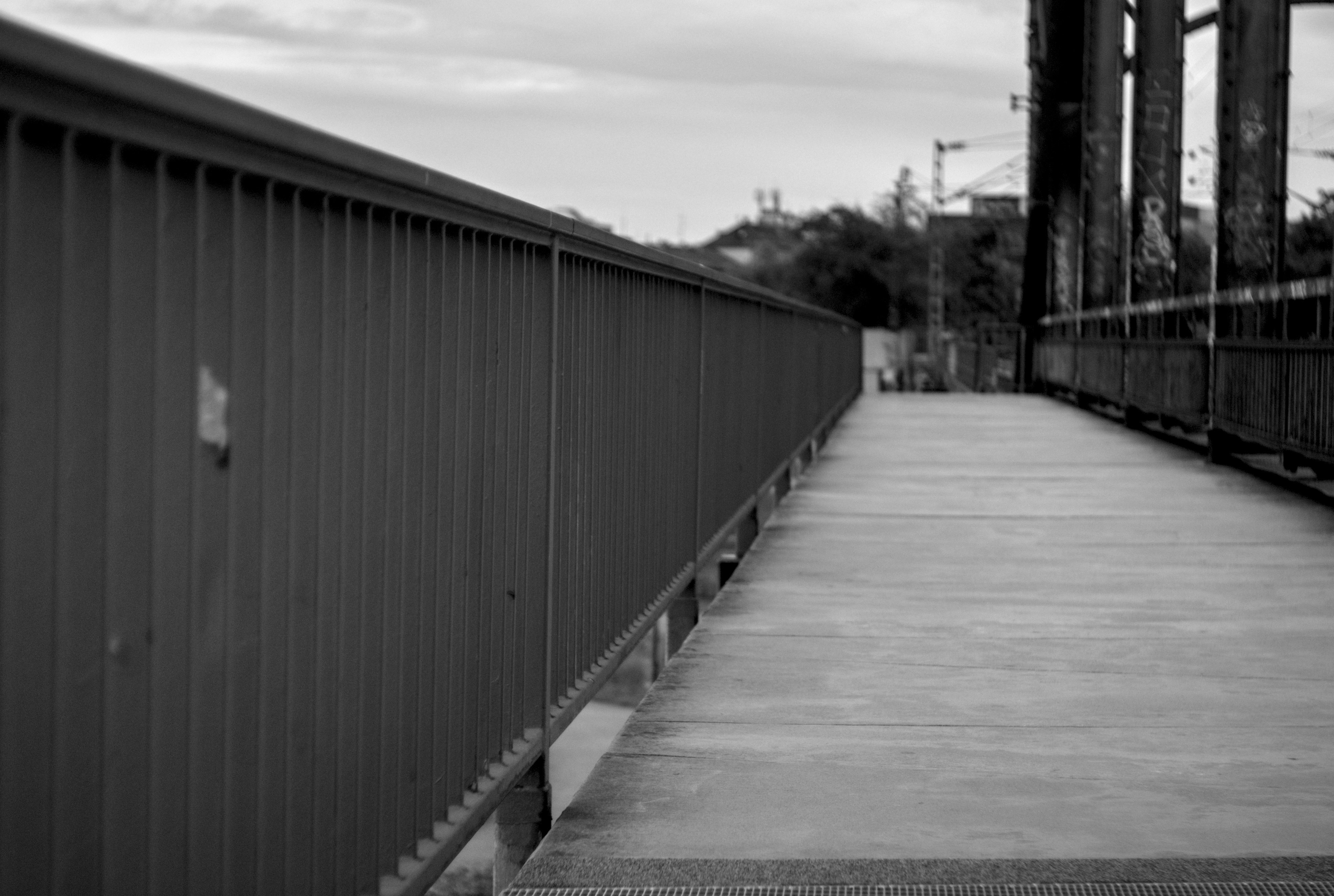 Railway Bridge Walkway: A Quiet Canvas of Steel and Stone