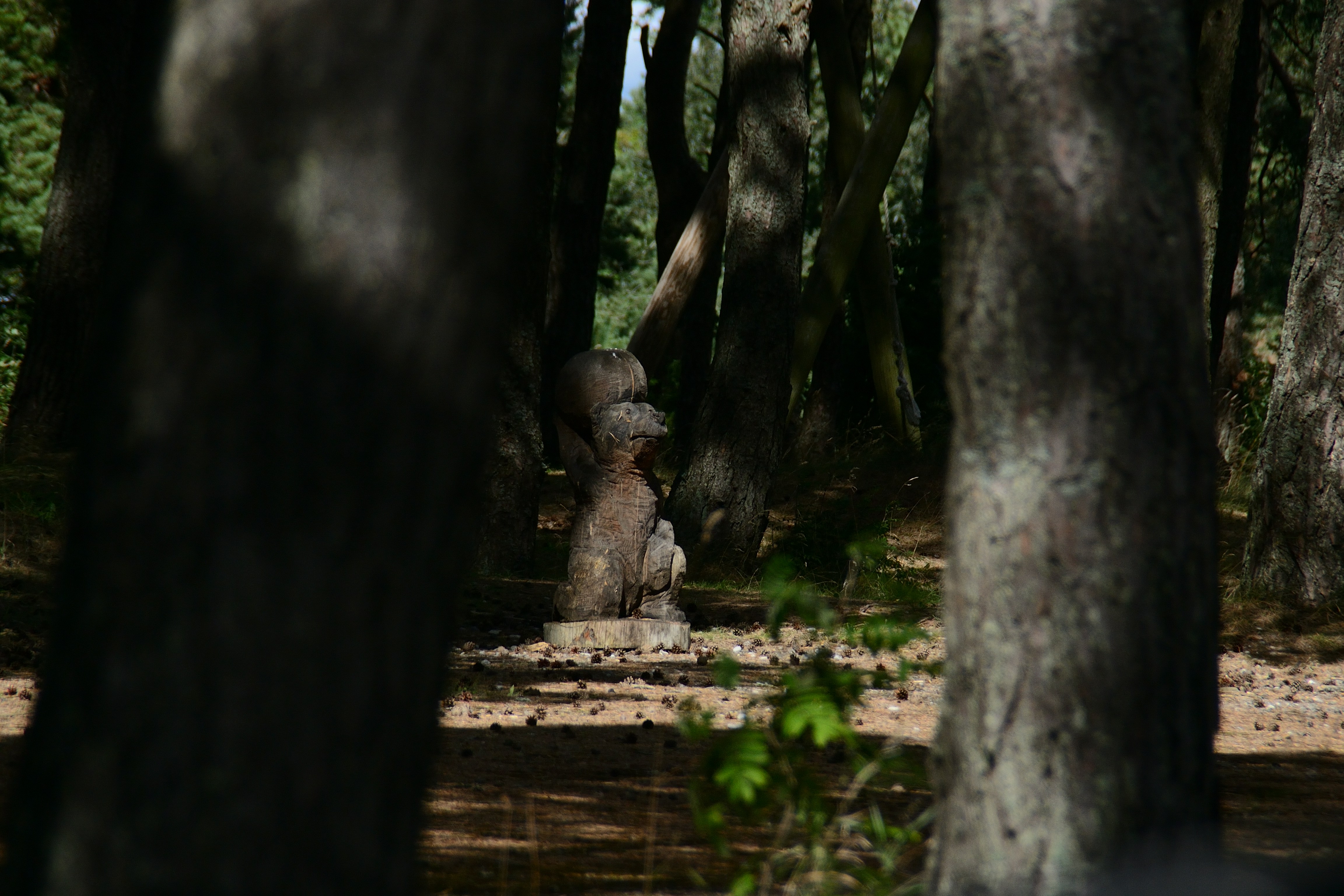 Forest Shrine: A Tiny Statue Guarded by Giants