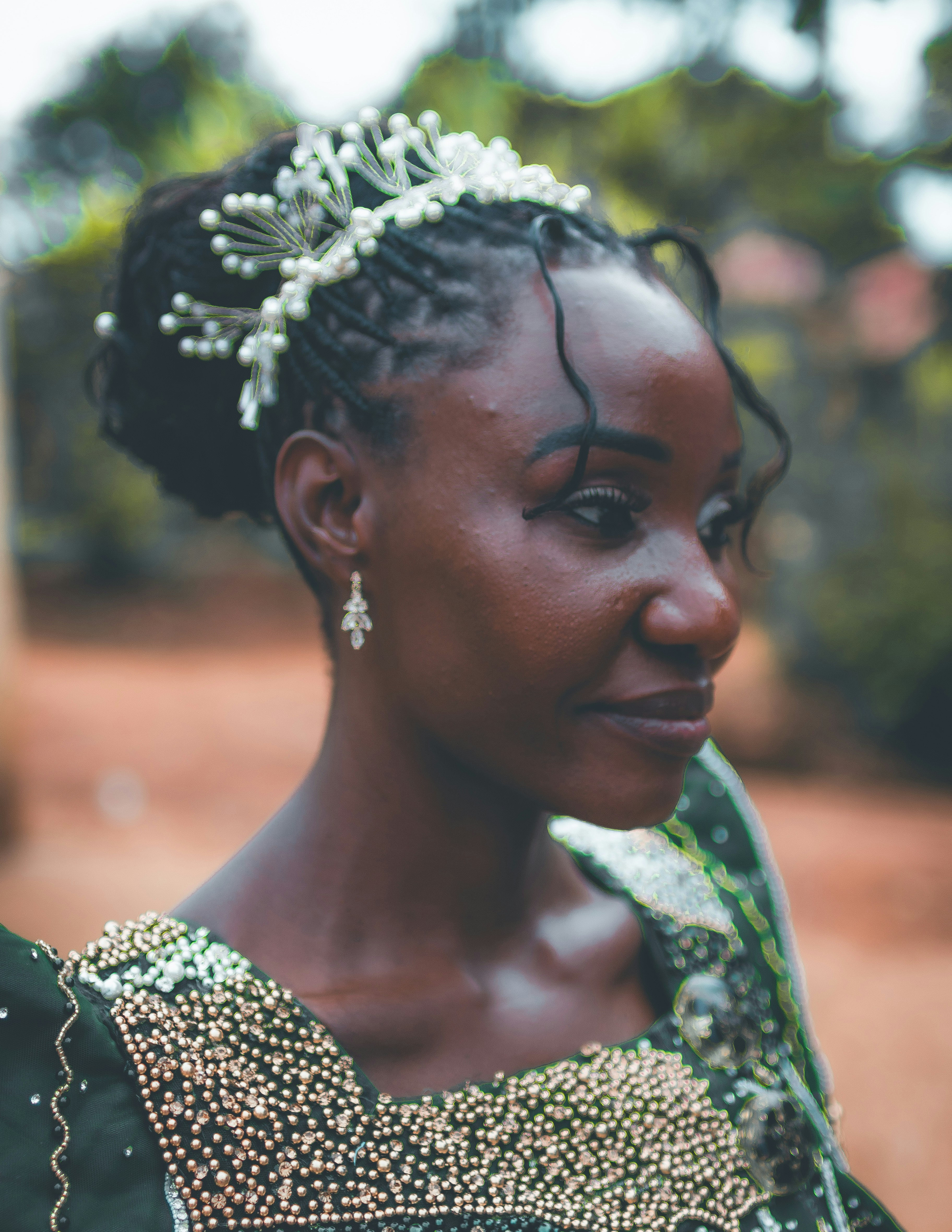 Elegant Elegy: A Bride in Beaded Splendor