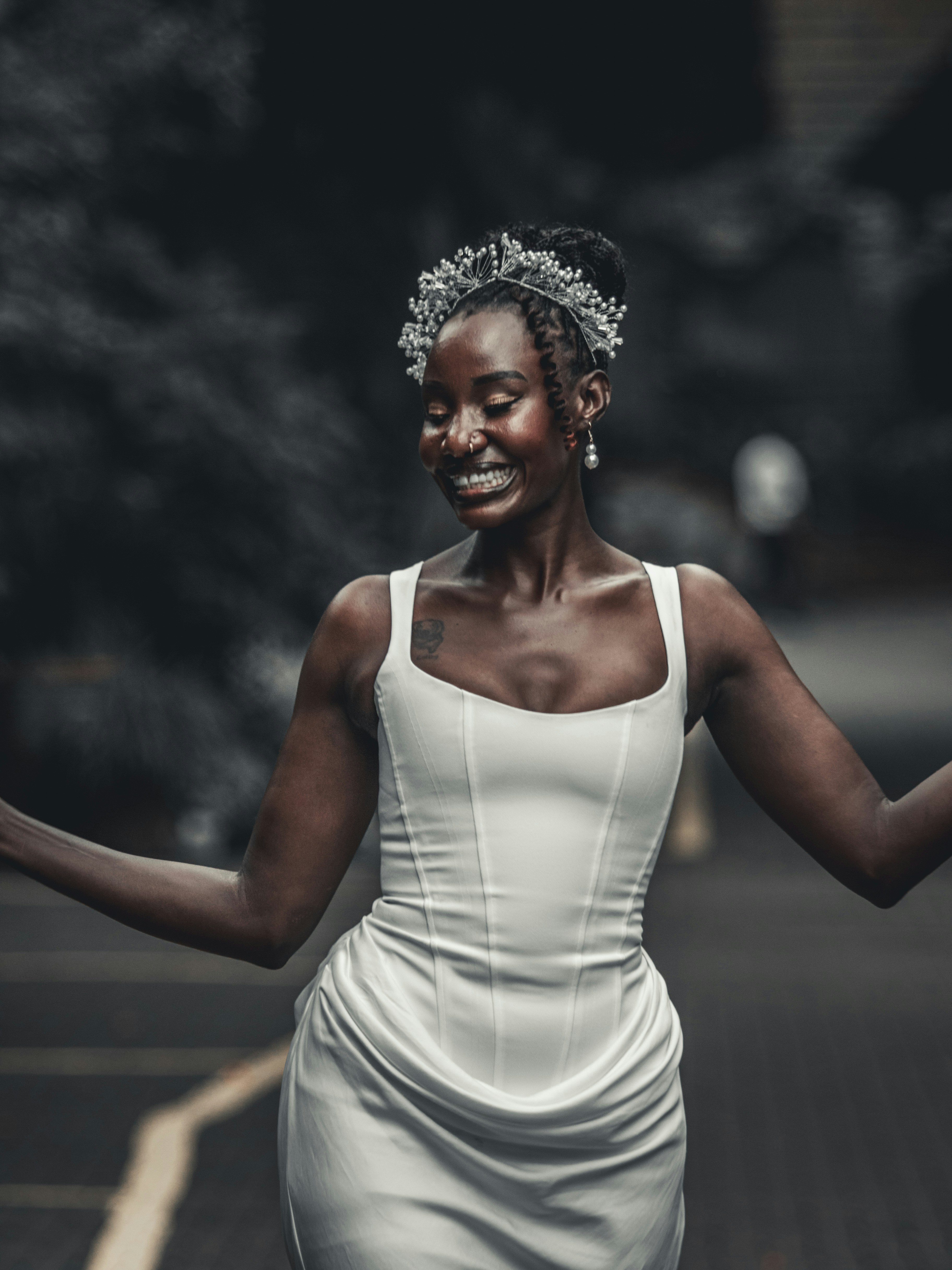 Joy in White: A Bridal Portrait in Backlit Glow