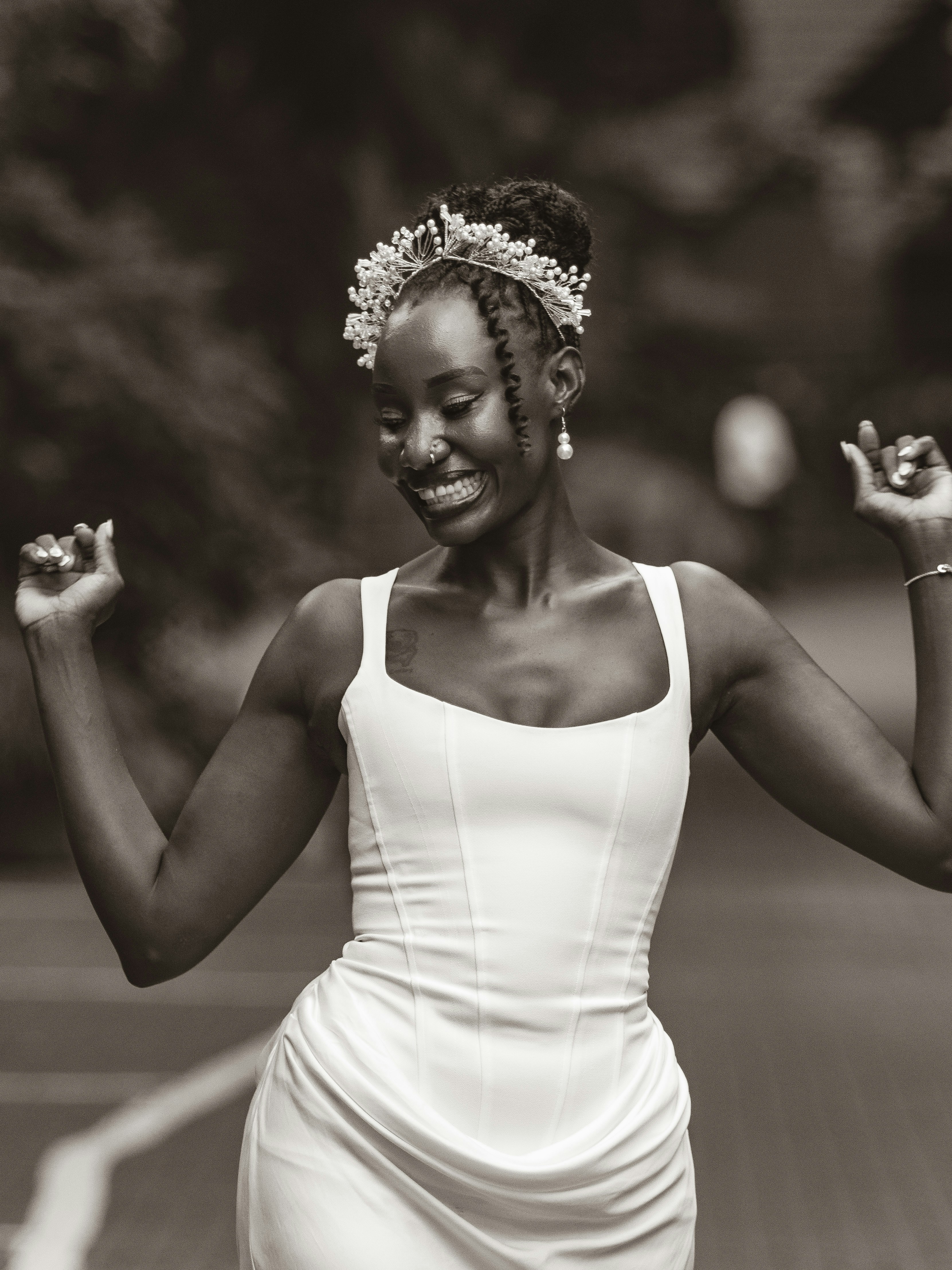 Joyful Pose in a Bridal Moment