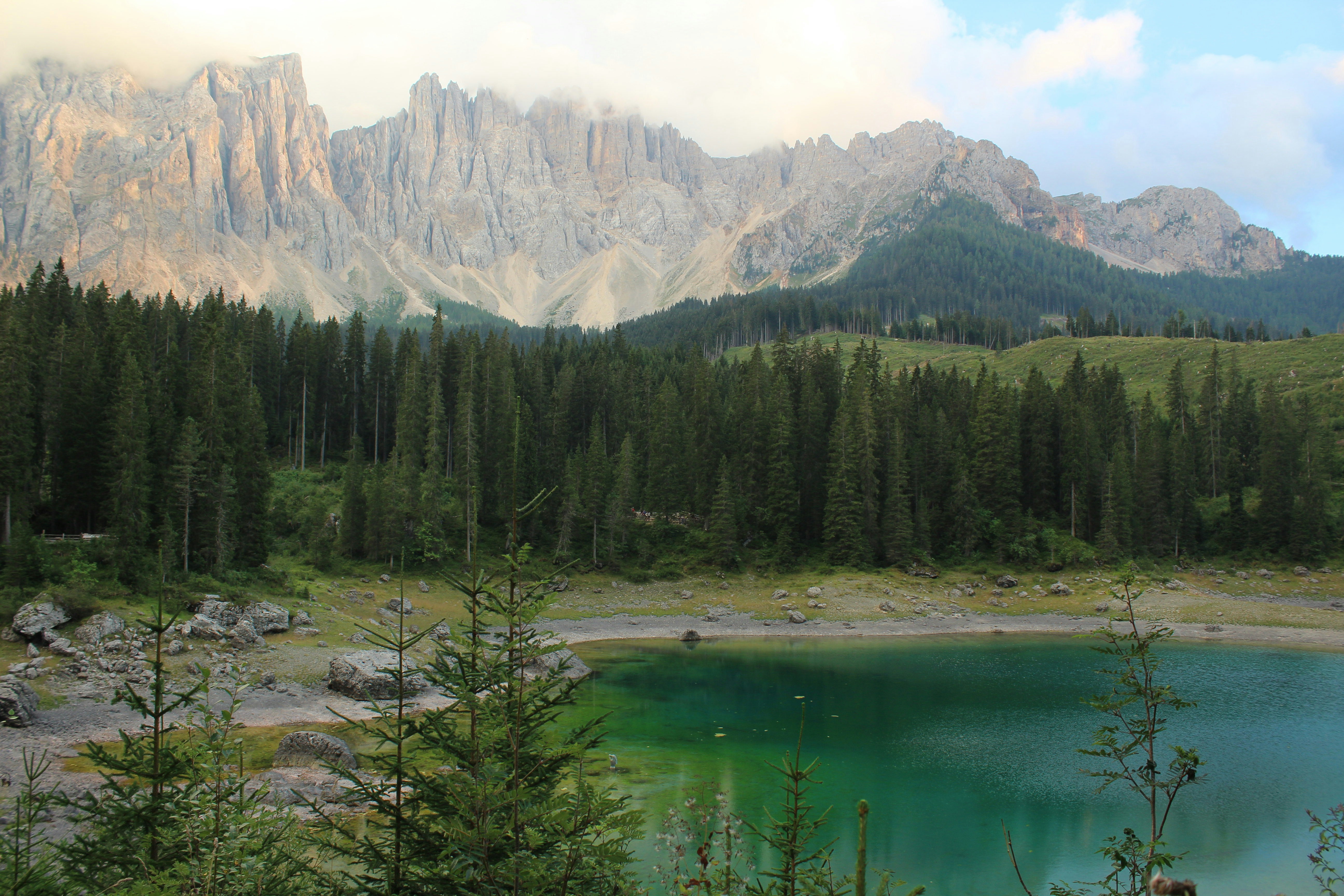 Emerald Lake Under Alpine Peaks