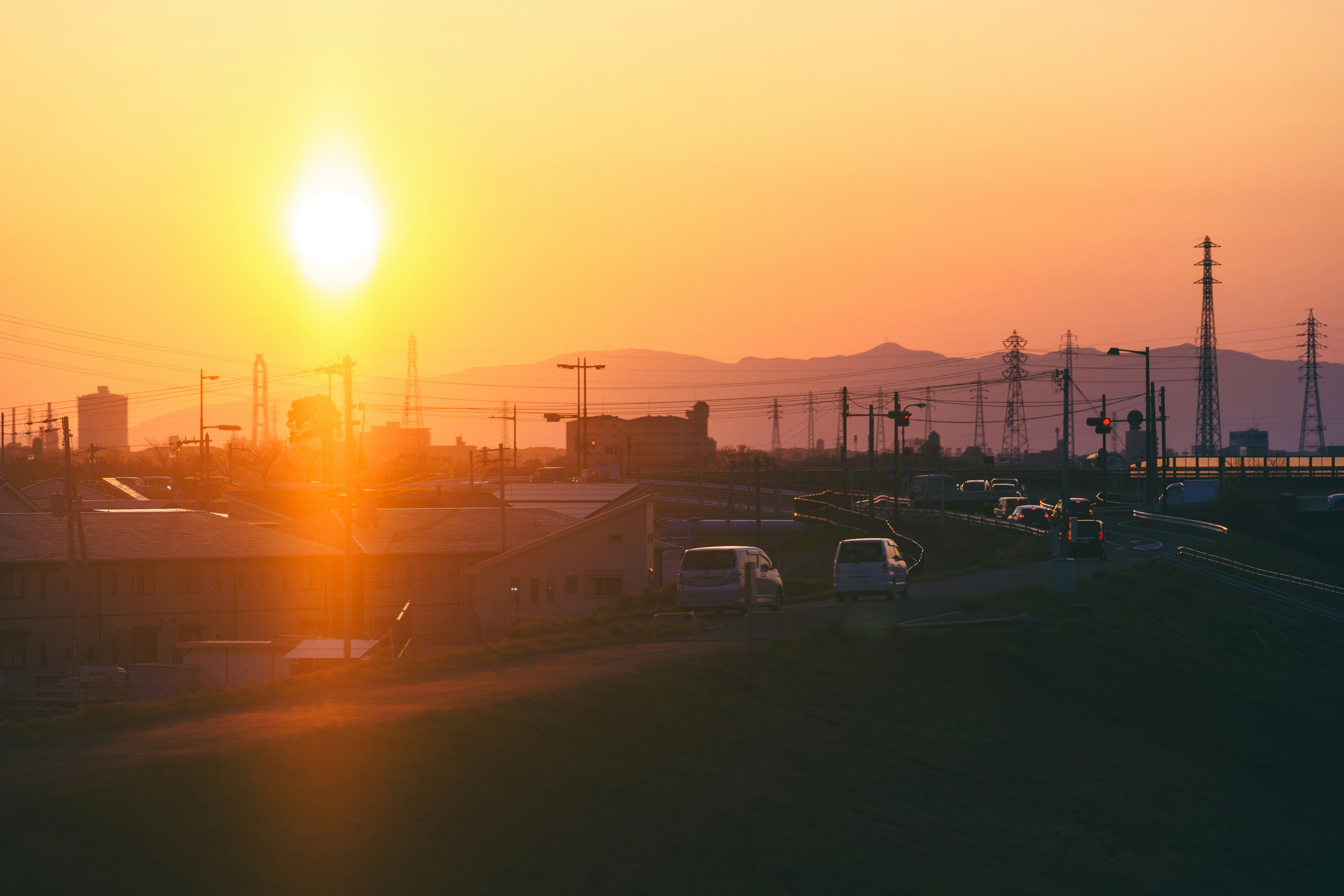 Sunset Over Industrial Horizon