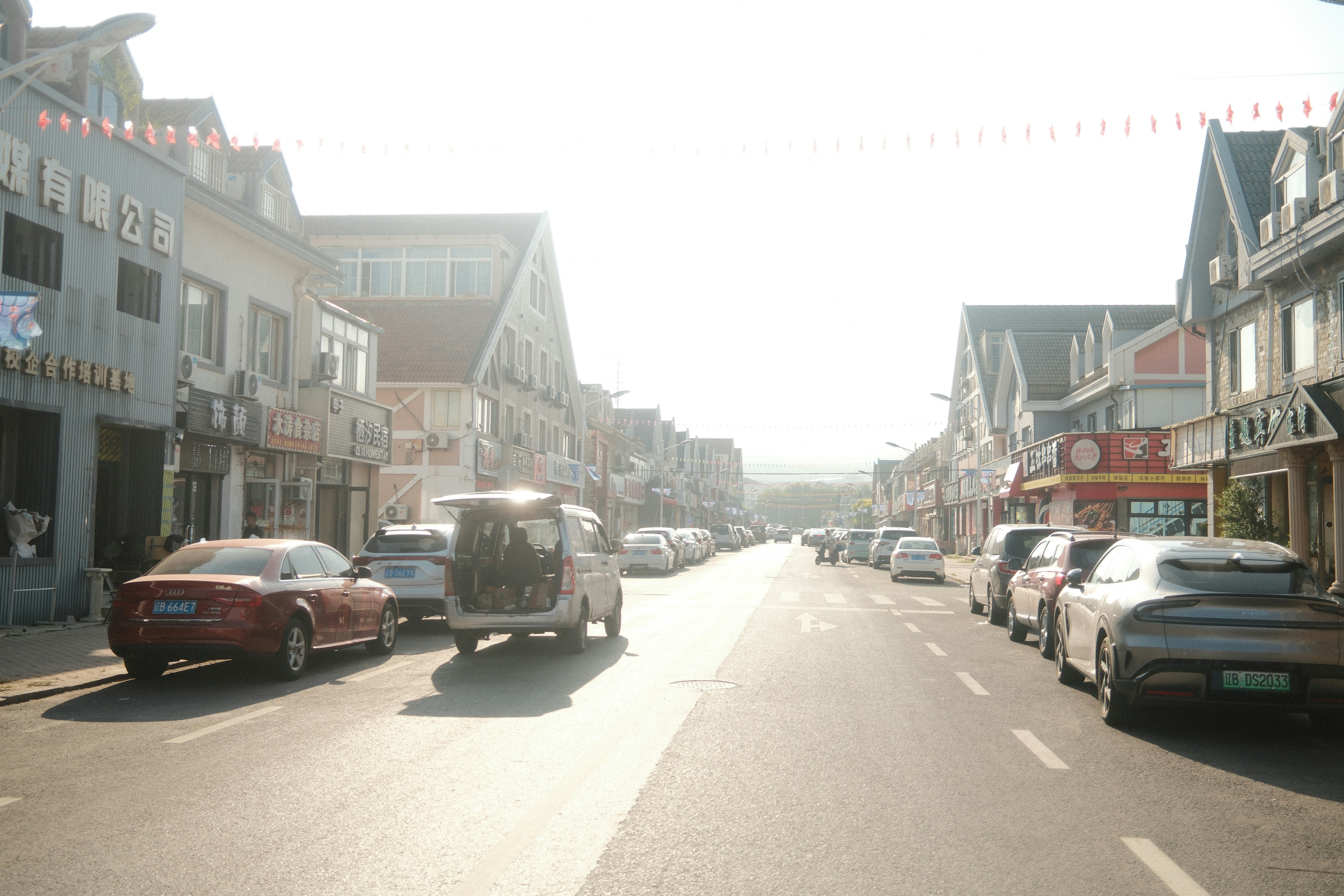 Morning Street in a Quiet Town