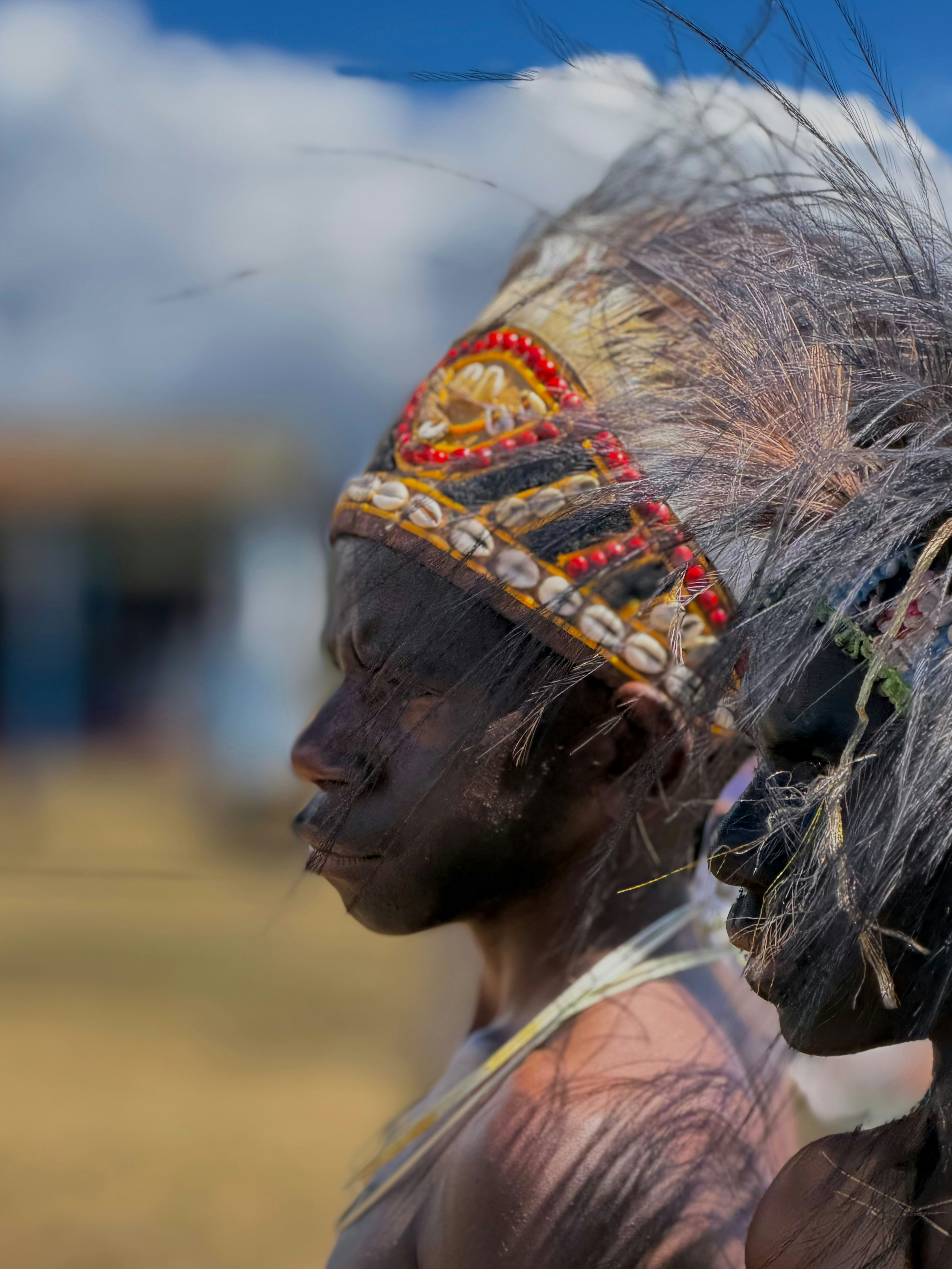 Portrait of Tradition: A Beadwork Headdress in Profile