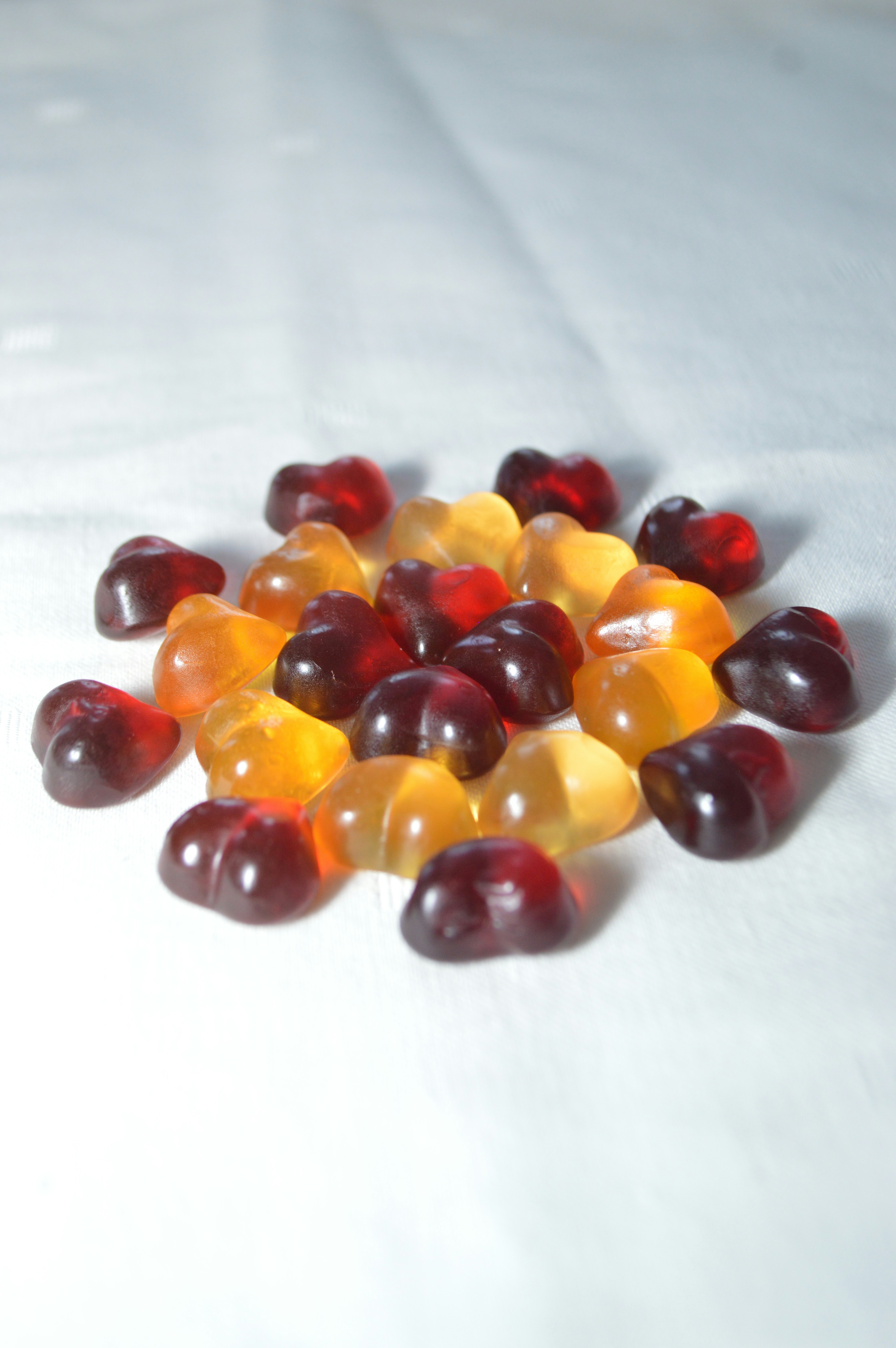 Gummy Heart Mosaic: A Soft-Focus Scatter of Candy Jewels