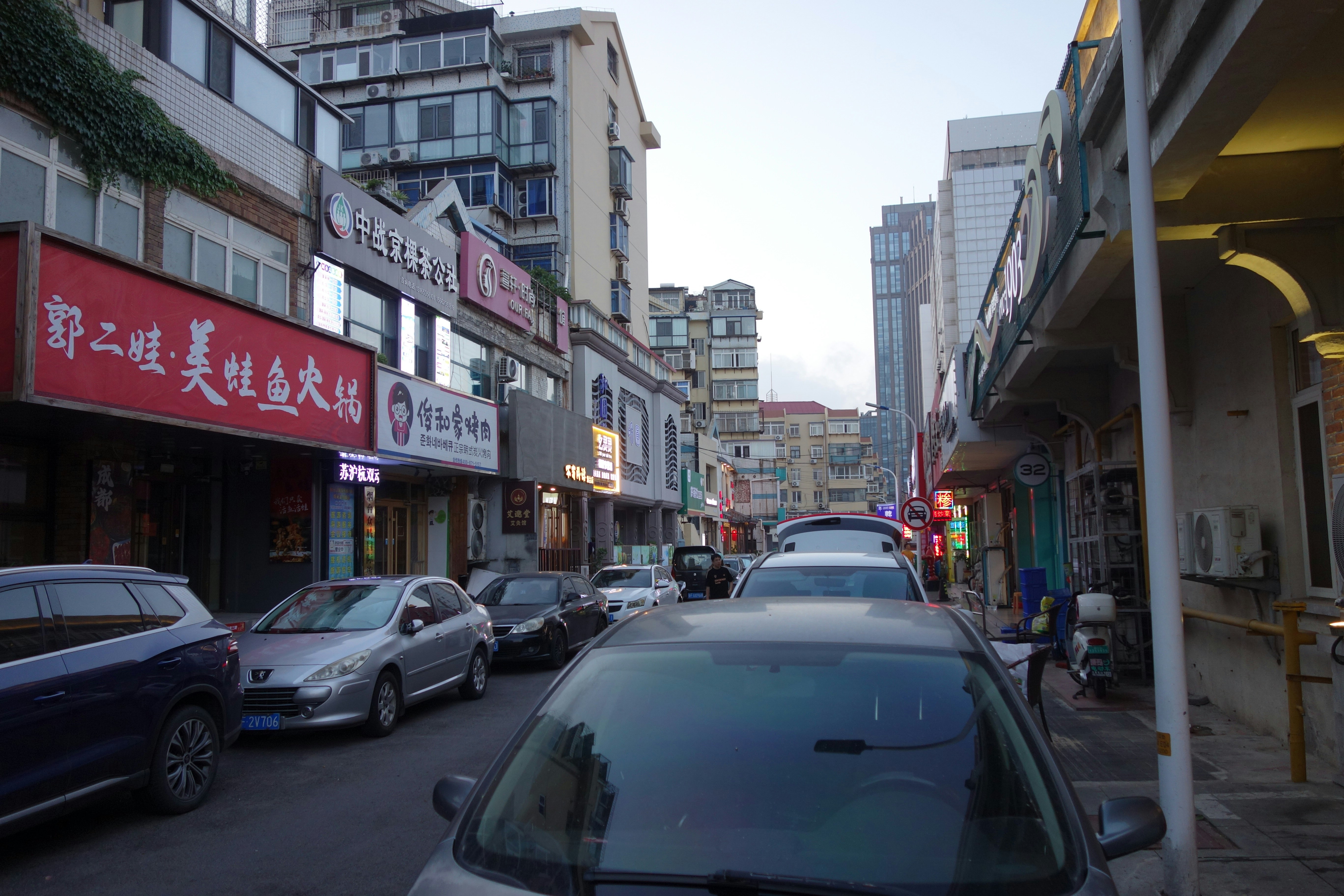 Street Corridor of Commerce: Cars, Signs, and Urban Rhythm