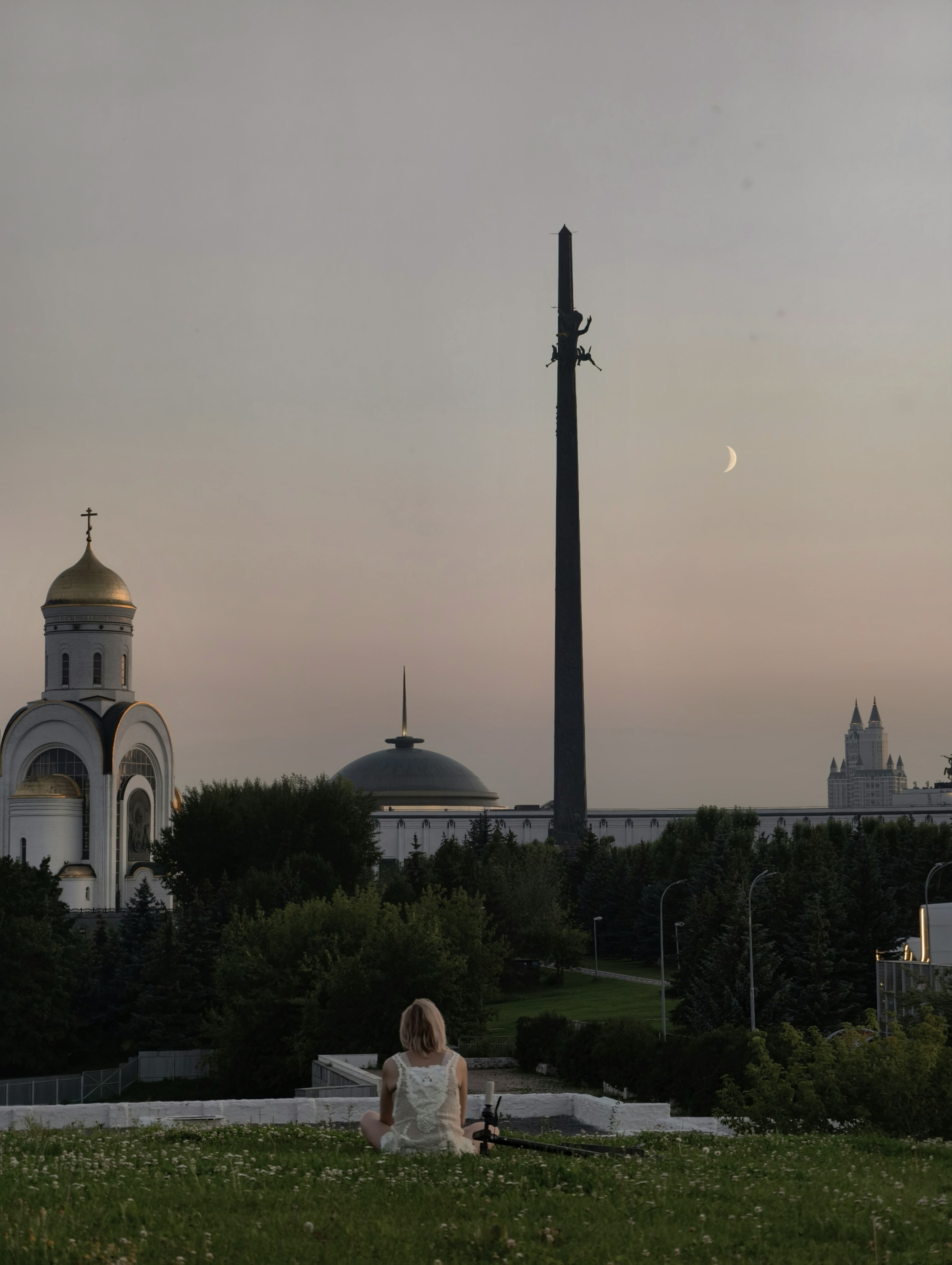 Moonlit Cathedral Lawn: A Quiet Portrait Beneath Spires