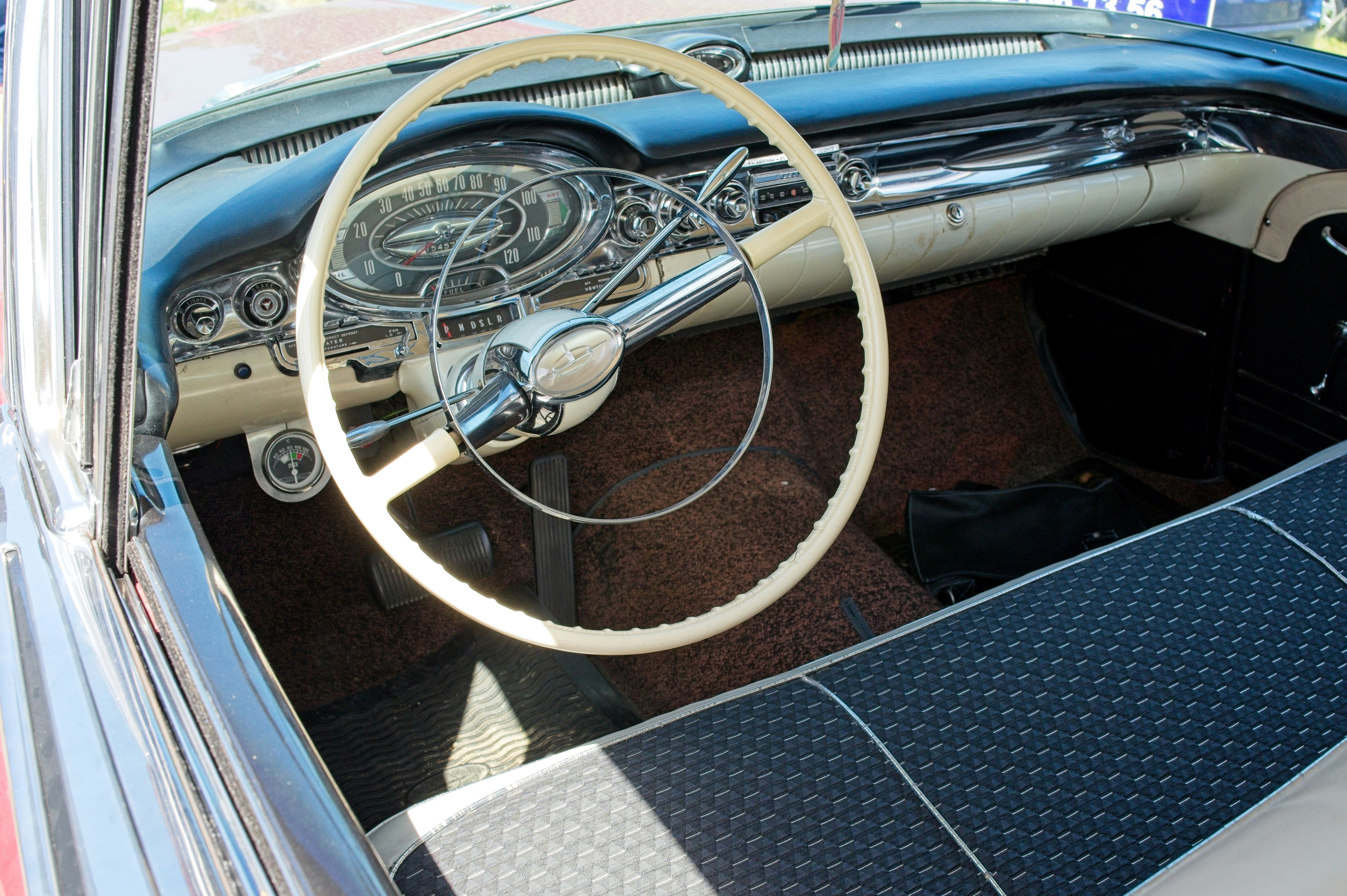 Pastel Horizon: The Classic Steering Wheel and Dash