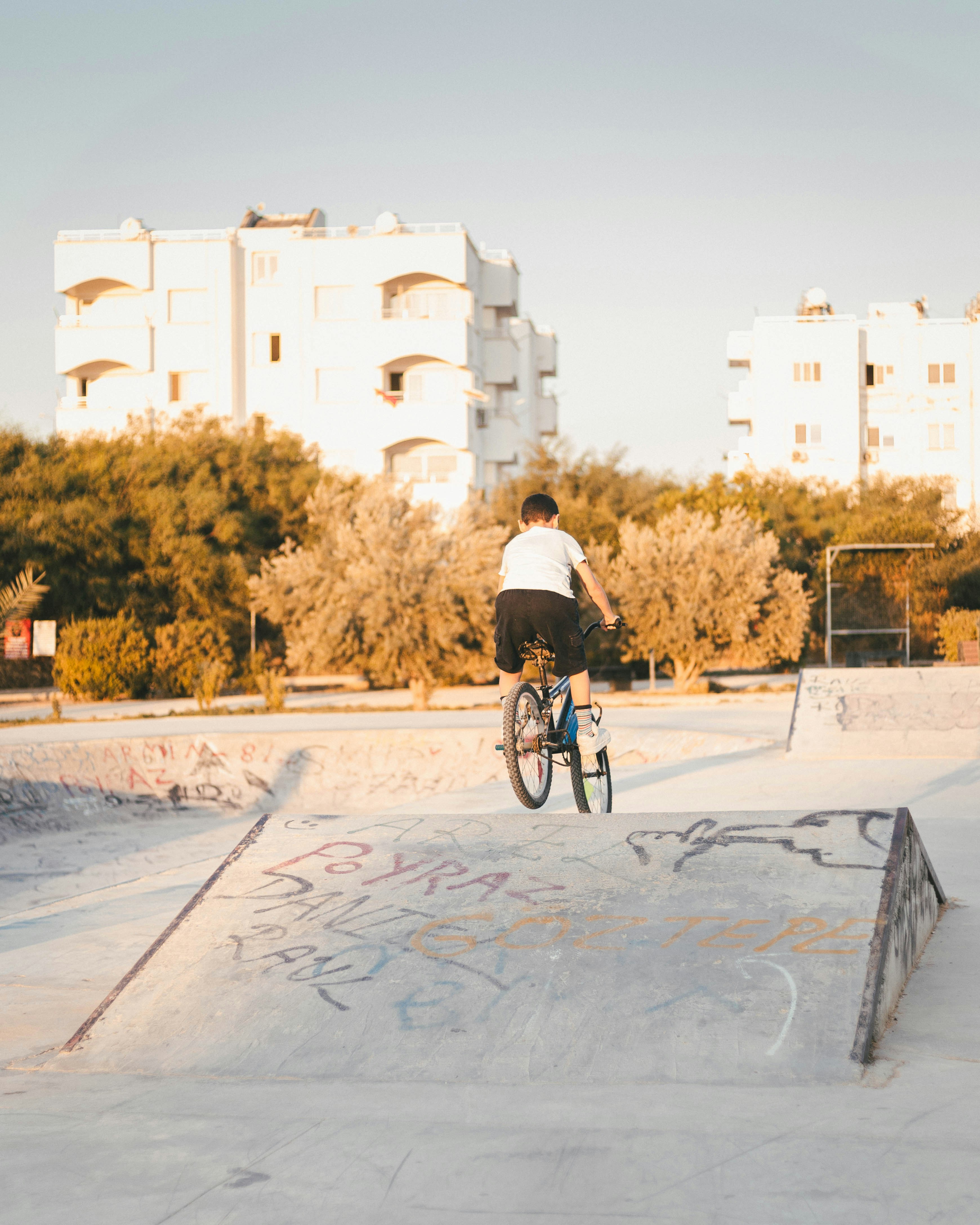 Mid-Flight at the Skate Park: A Rider's Evening Arc