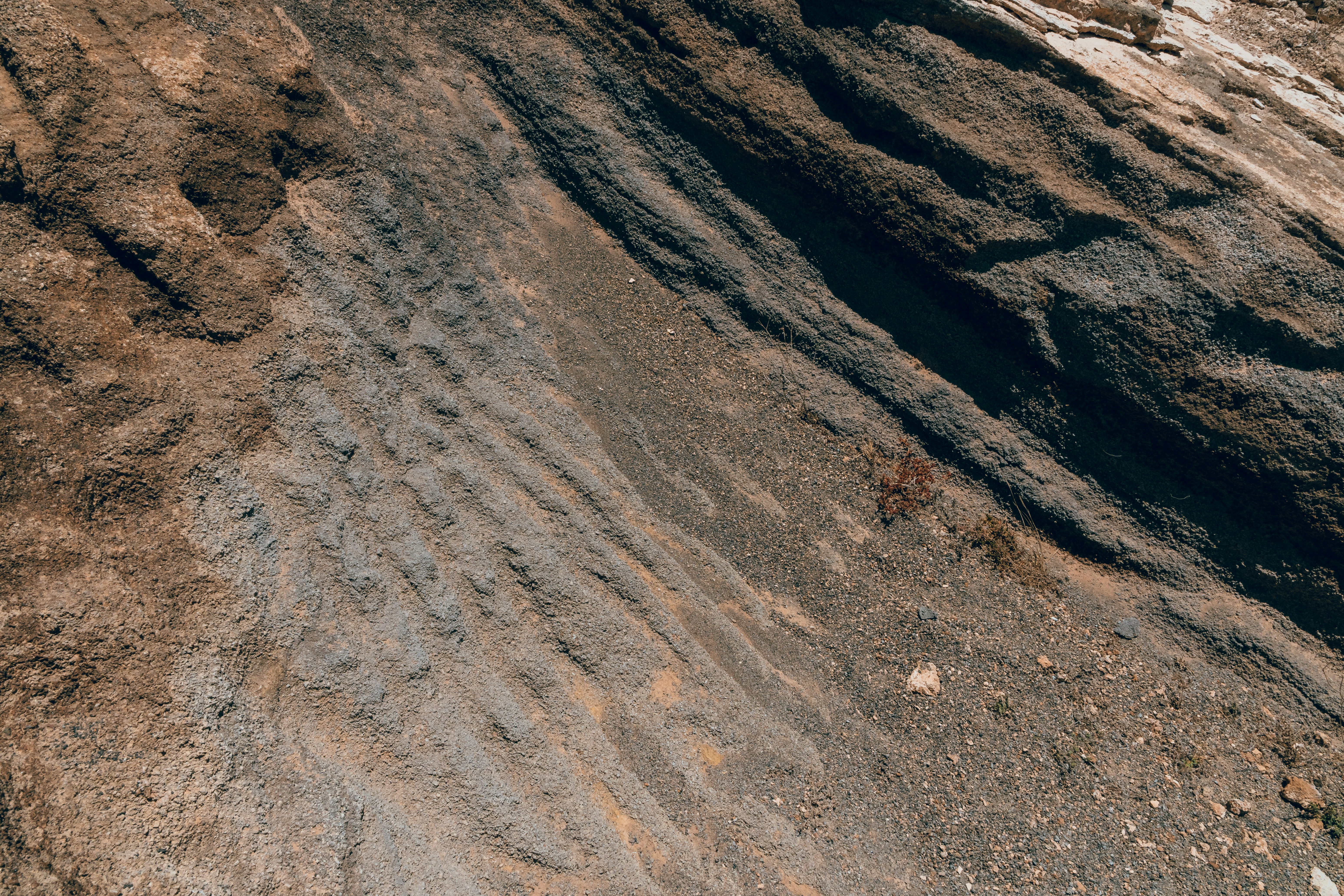 Ridge of Weathered Stone: Striations and Shadowed Texture