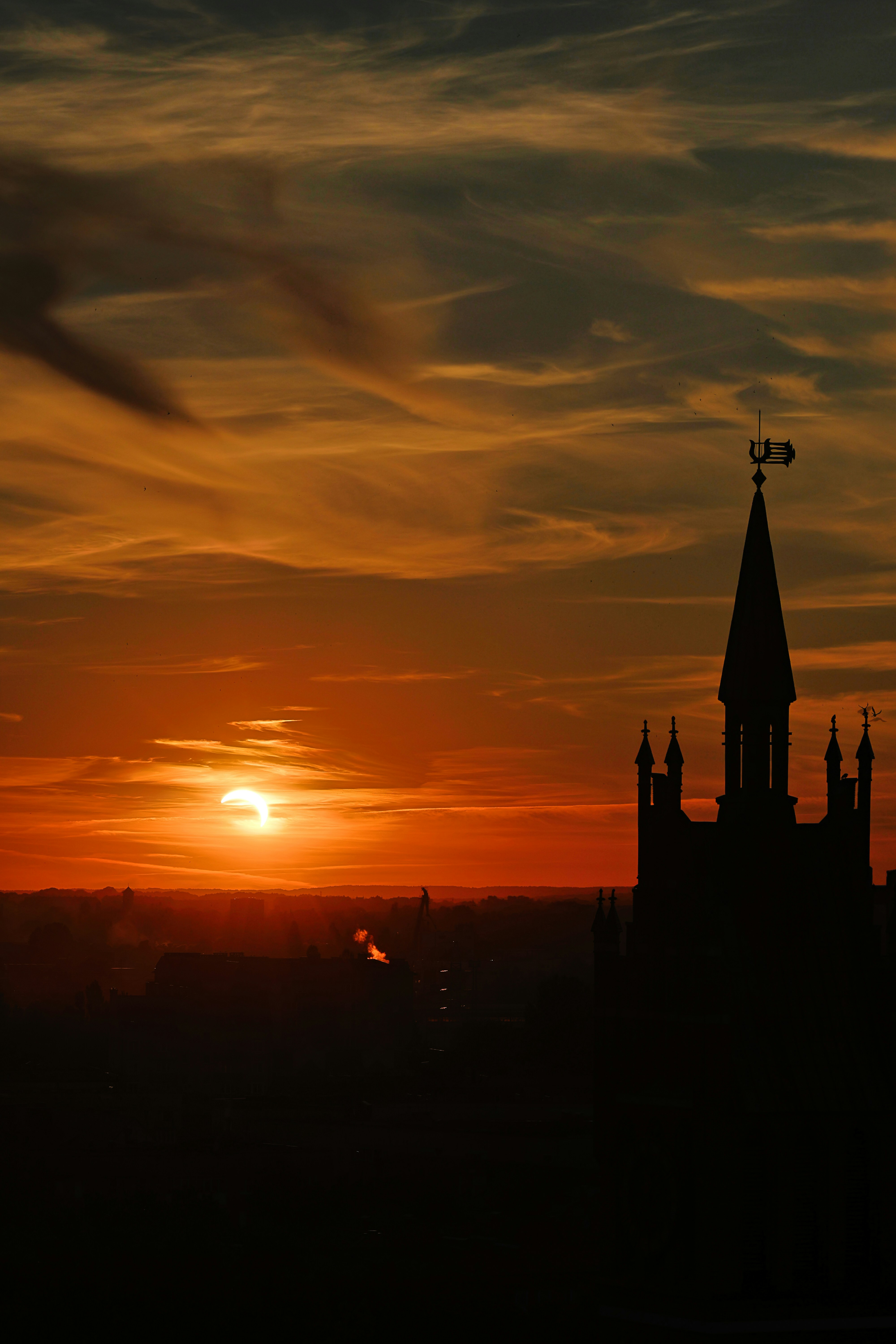 Dusk Crown: City Silhouette at the Burning Horizon