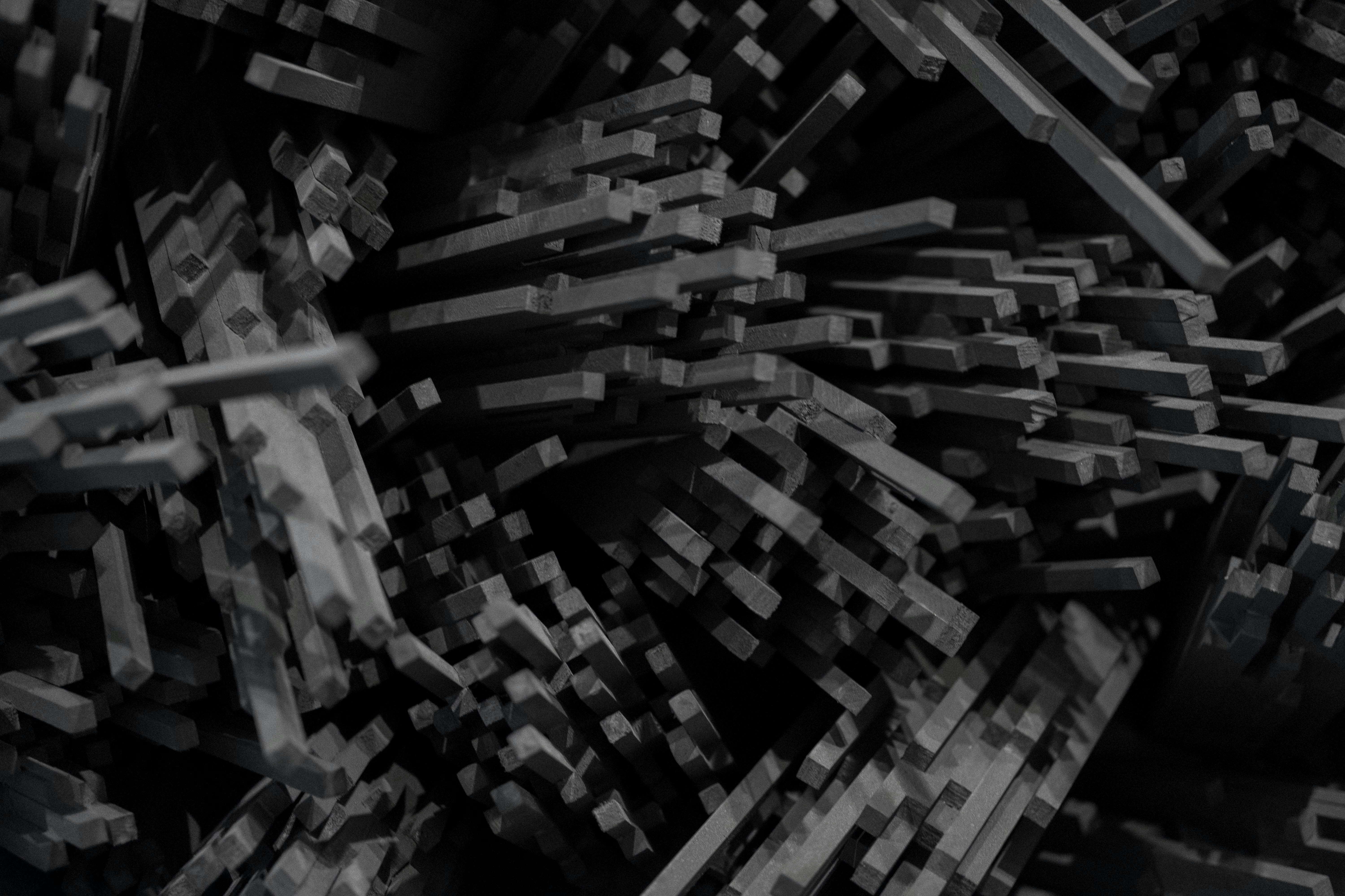 Abstract Fractal Stacks: A Monochrome Echo of Geometry