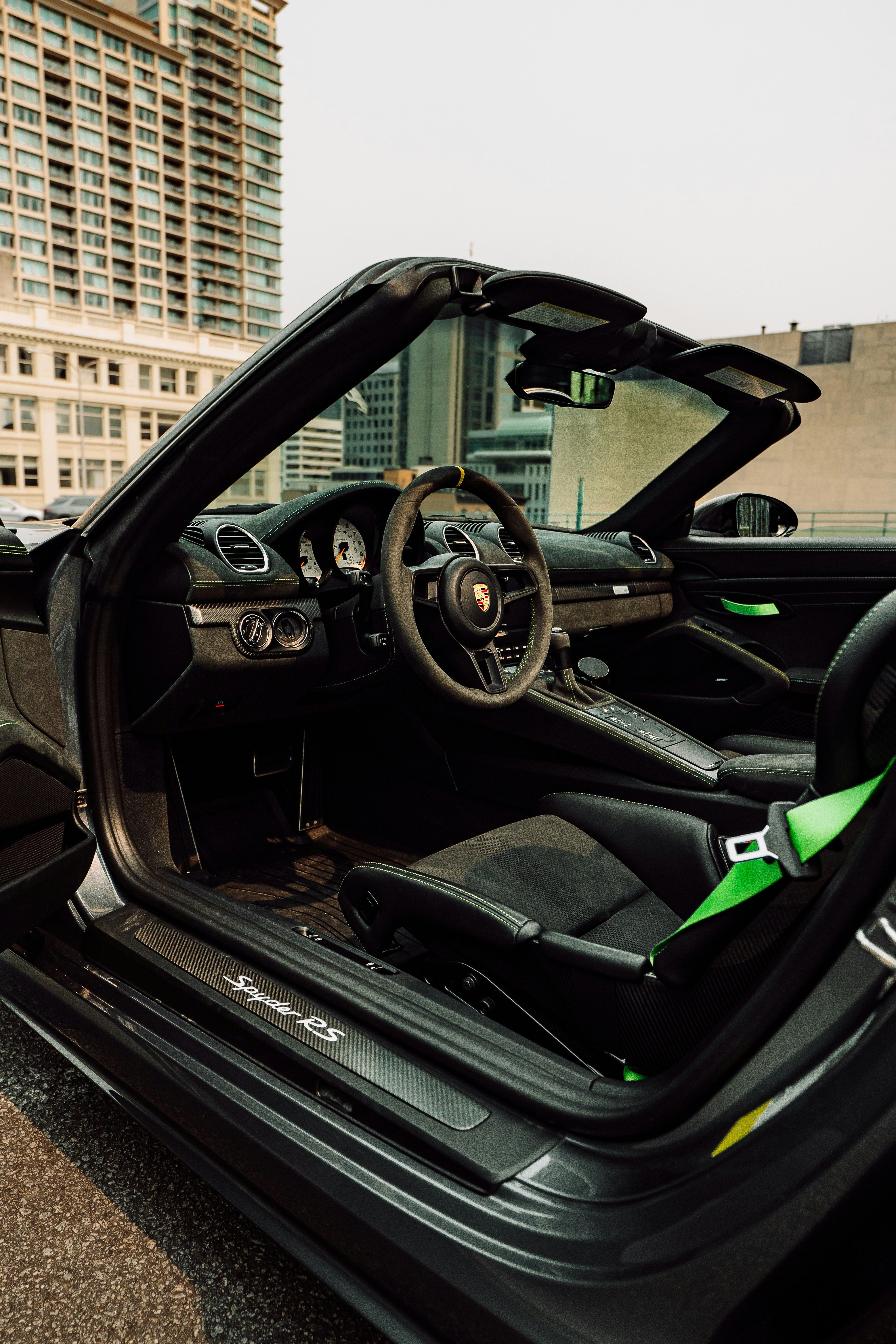 Open-Top Precision: The Porsche Interior in Urban Light
