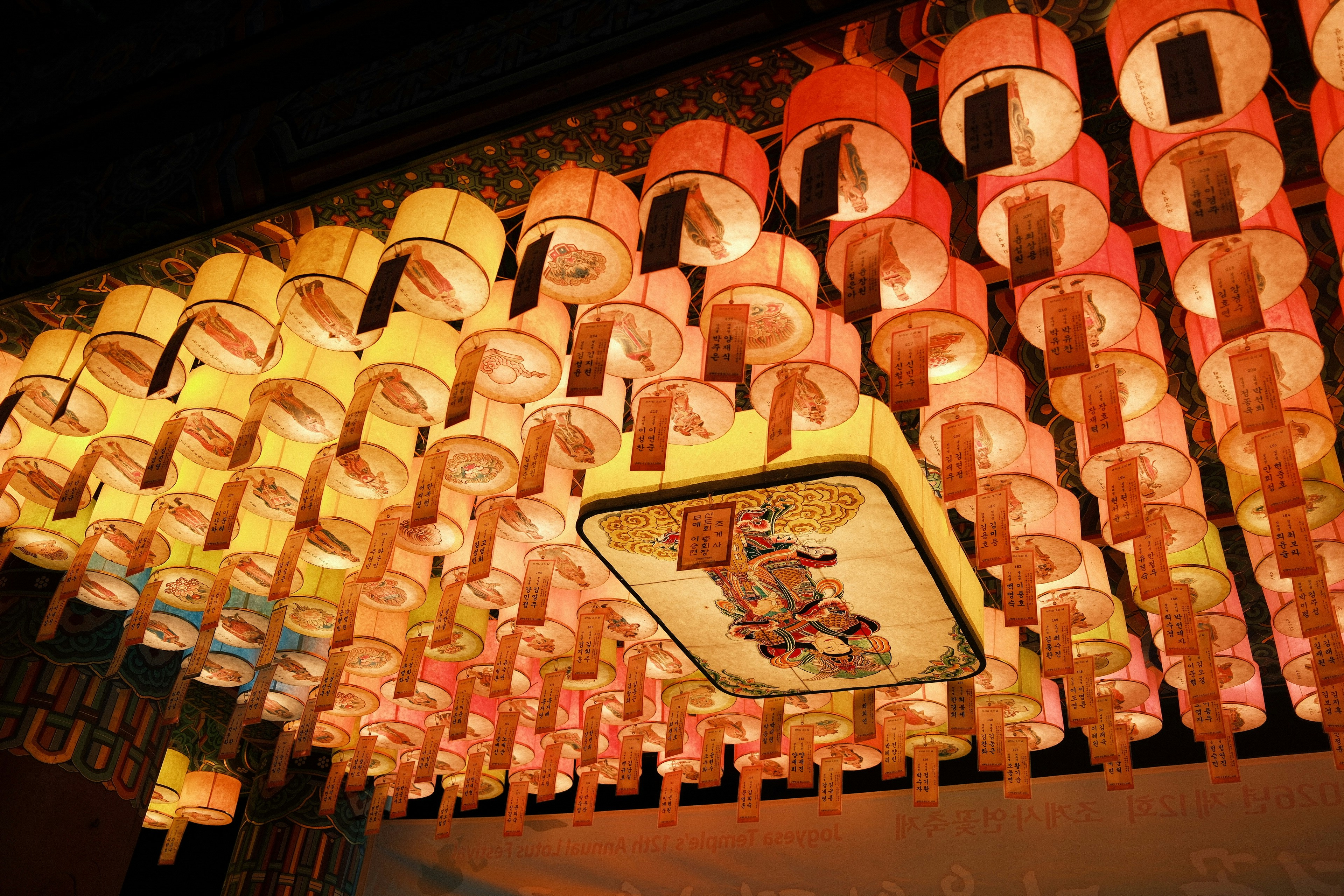 Cascade of Lanterns: A Velvet Ceiling of Warm Glows