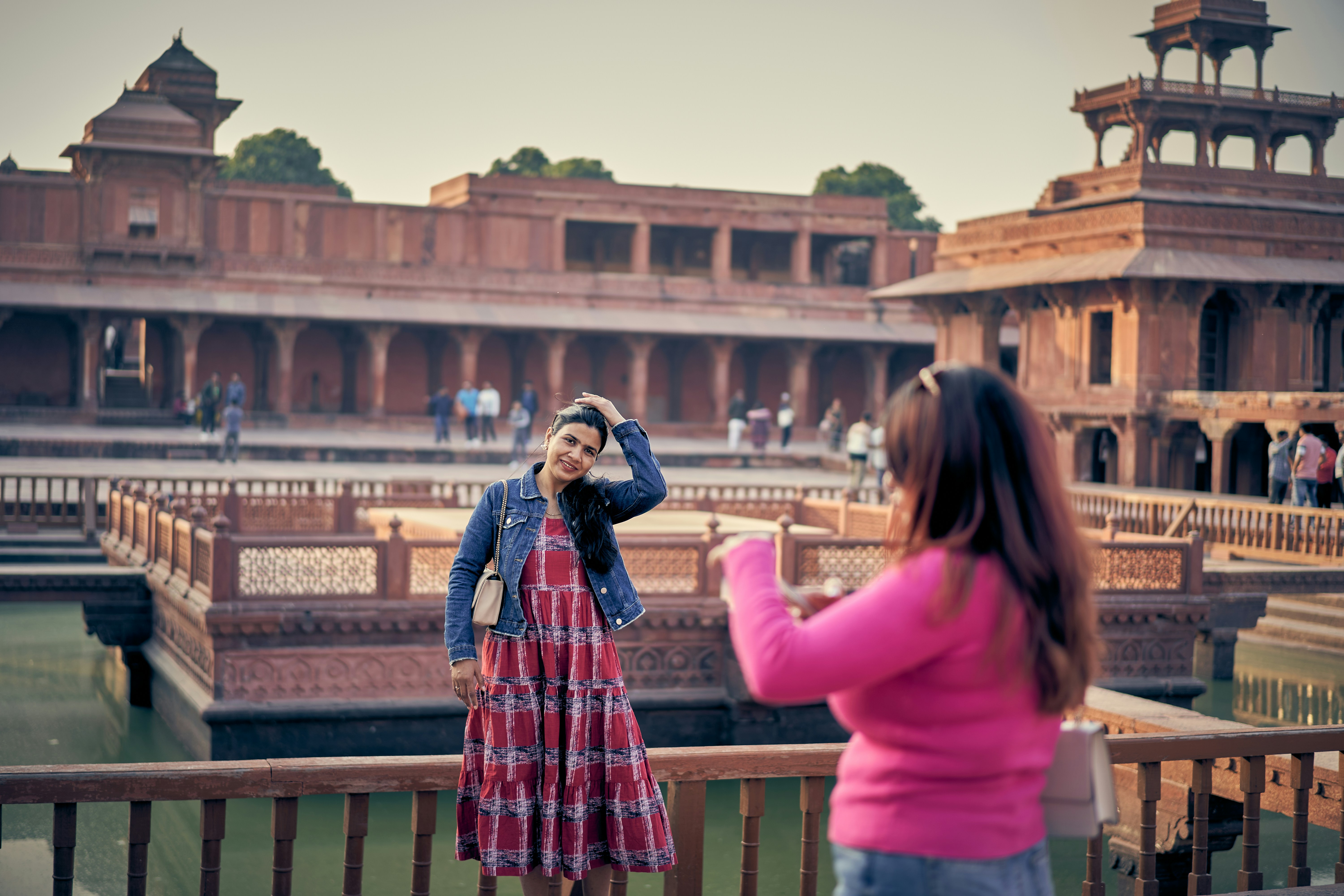 Sunlit Encounter at An Inner Courtyard
