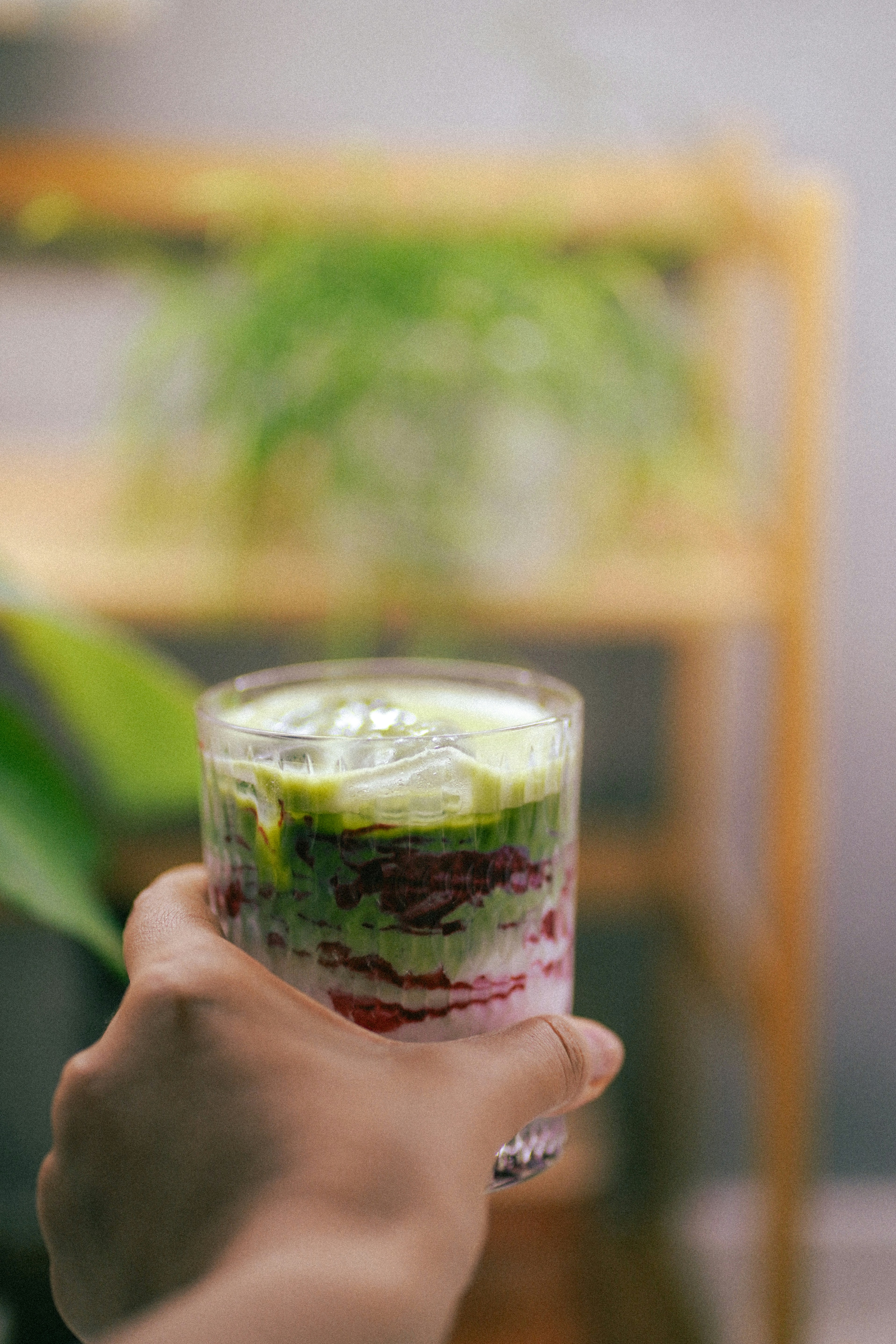 Toasted Green Sip: A Clink of Glass in Soft Focus