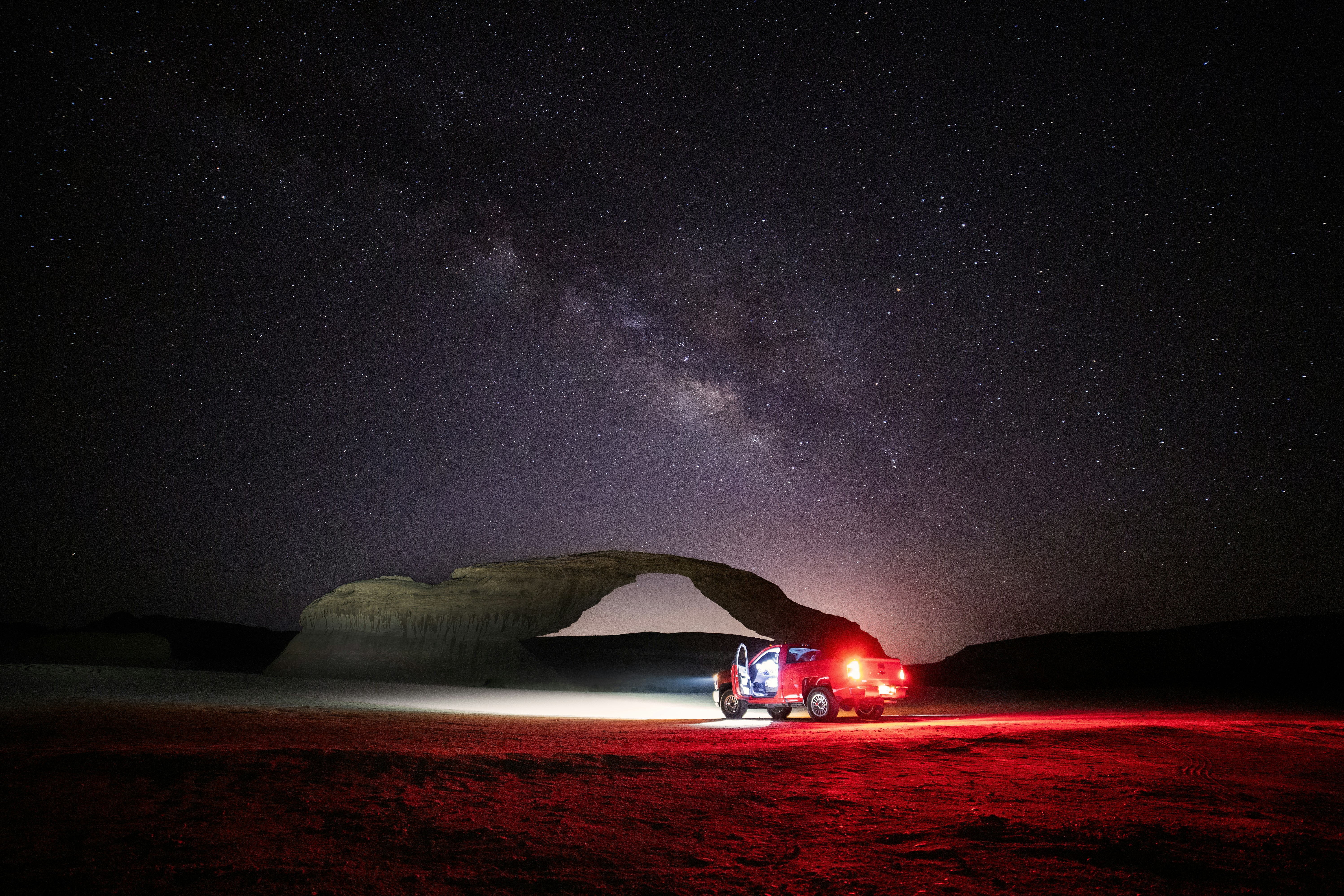 Arc of Night: Car under the Milky Way
