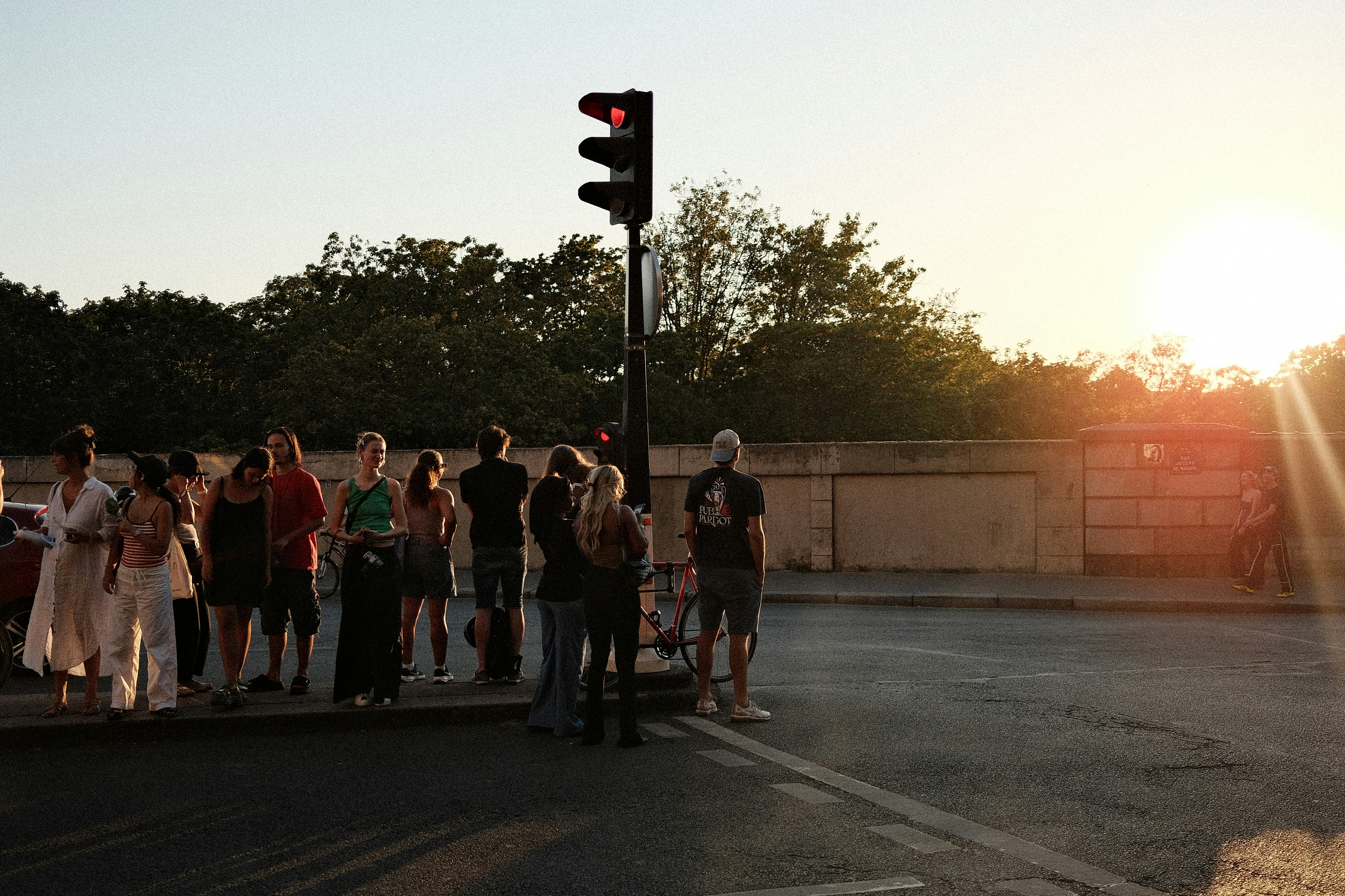 Sunlit Assemble: A Quiet Moment at the Crossing